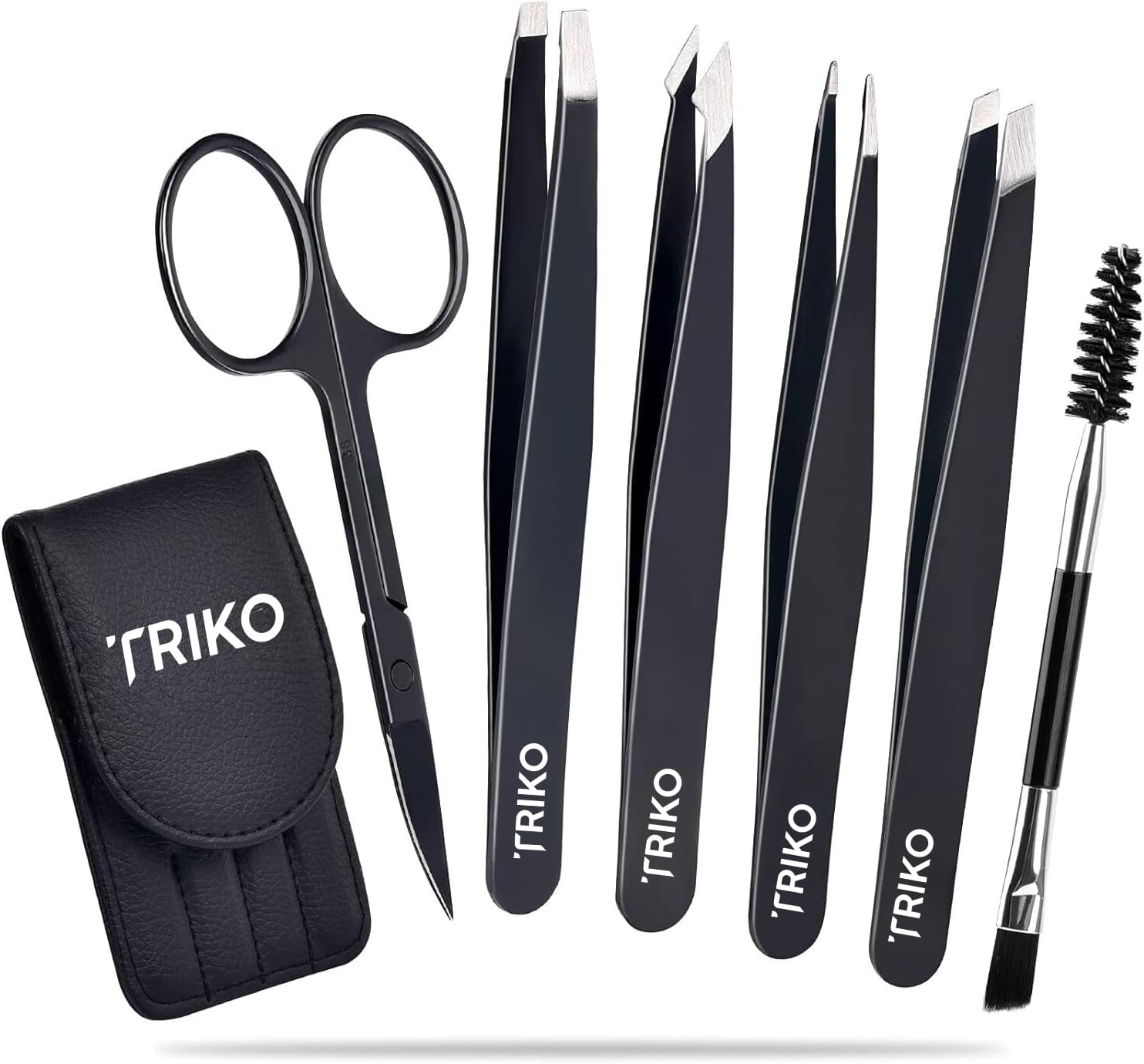 Triko Juego de Pinzas de Depilar para Cejas con Tijeras Curvadas, Juego ...