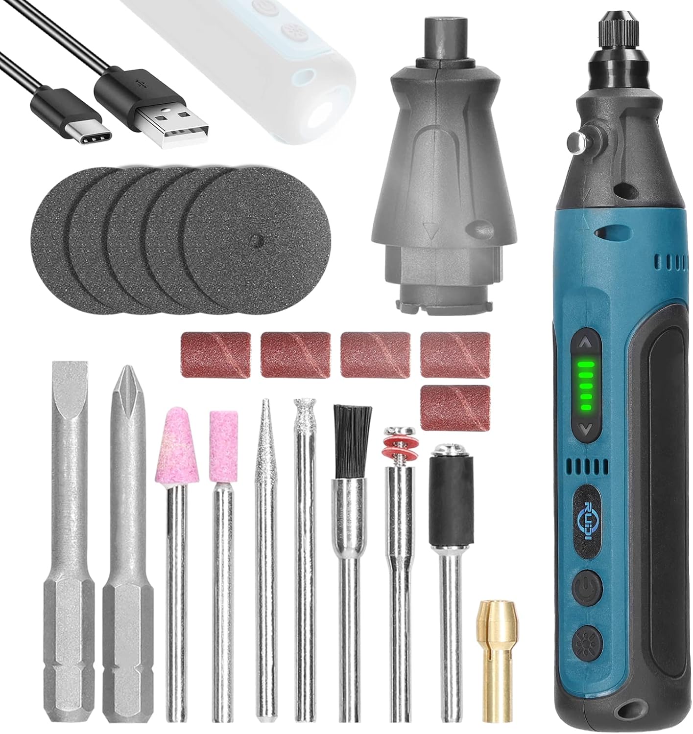 Amazon.com: Grinding Pen Screwdriver Set, Geevorks 2 in 1 Cordless ...