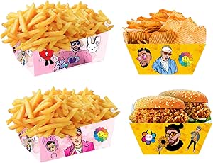 Amazon.com: BOYKIM 12pcs Rapper Paper Food Trays, Bad Bunny Party ...