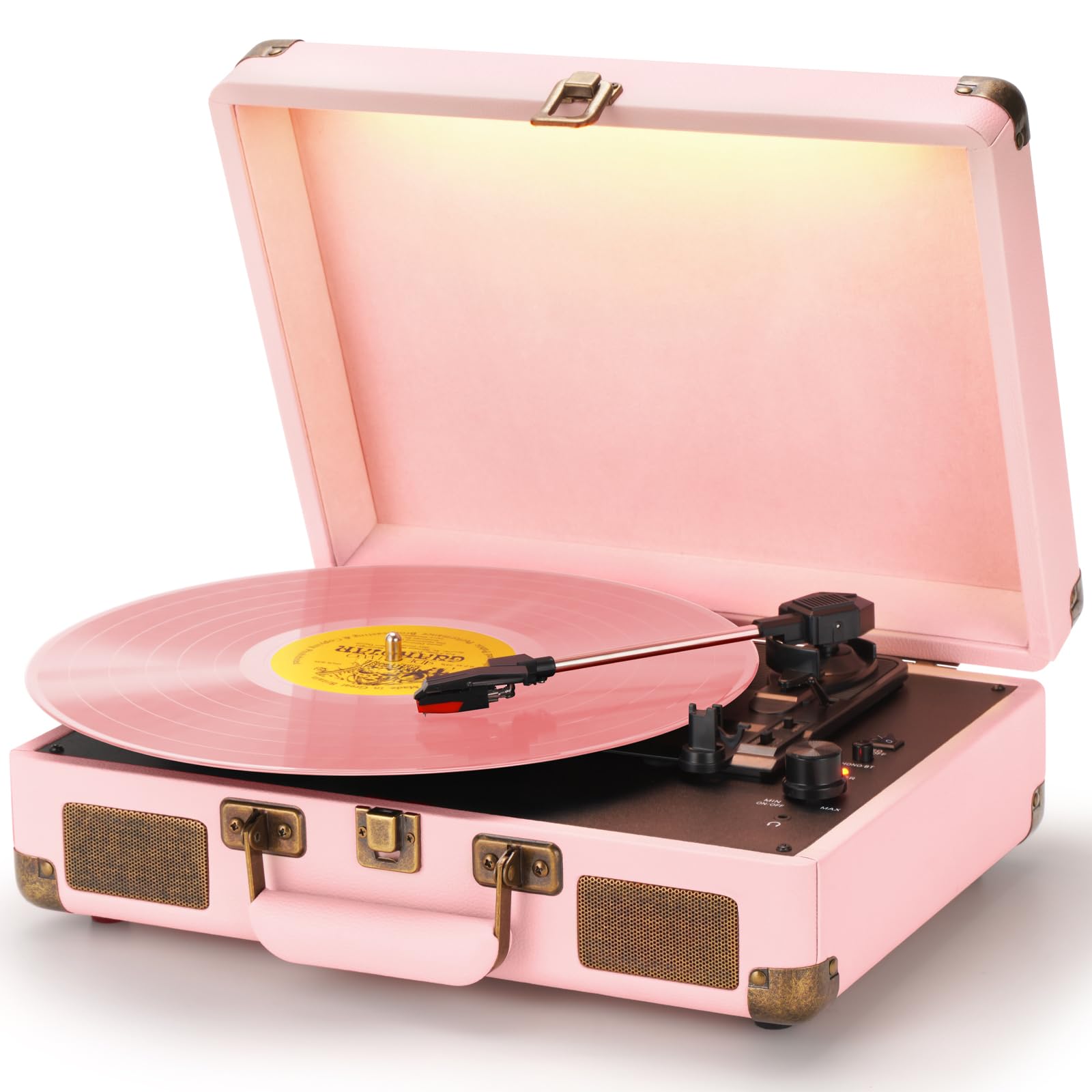 Amazon.com: SKEVONO Vinyl Record Player, 3-Speed Bluetooth Suitcase ...