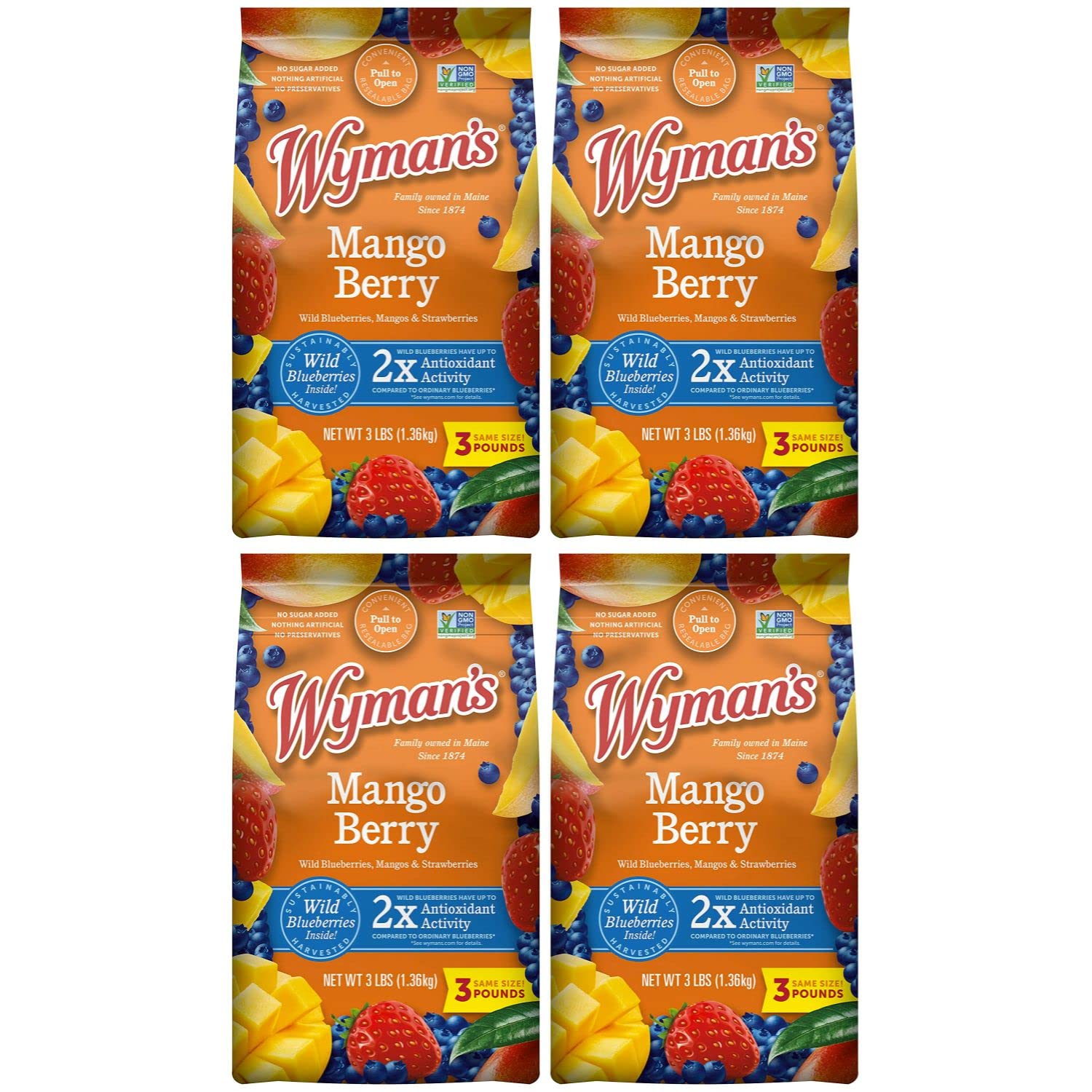 Amazon.com: Wyman’s Frozen Mango Berry | Wild Blueberries, Mangos ...
