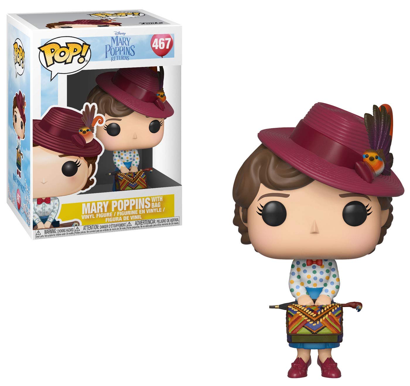Amazon.com: Funko Pop Disney: Mary Poppins - Mary with Bag, Multicolor ...