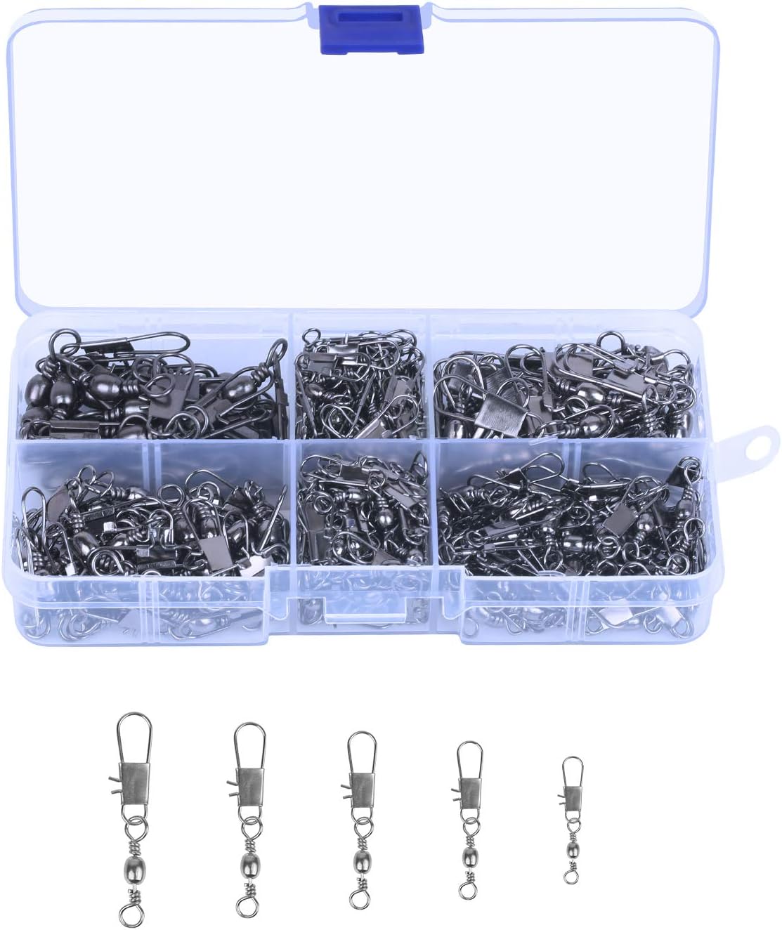 LAITER 230 Pcs Emerillon de Pêche 2# 4# 6# 8# 10# Agrafe Ultra Solide ...