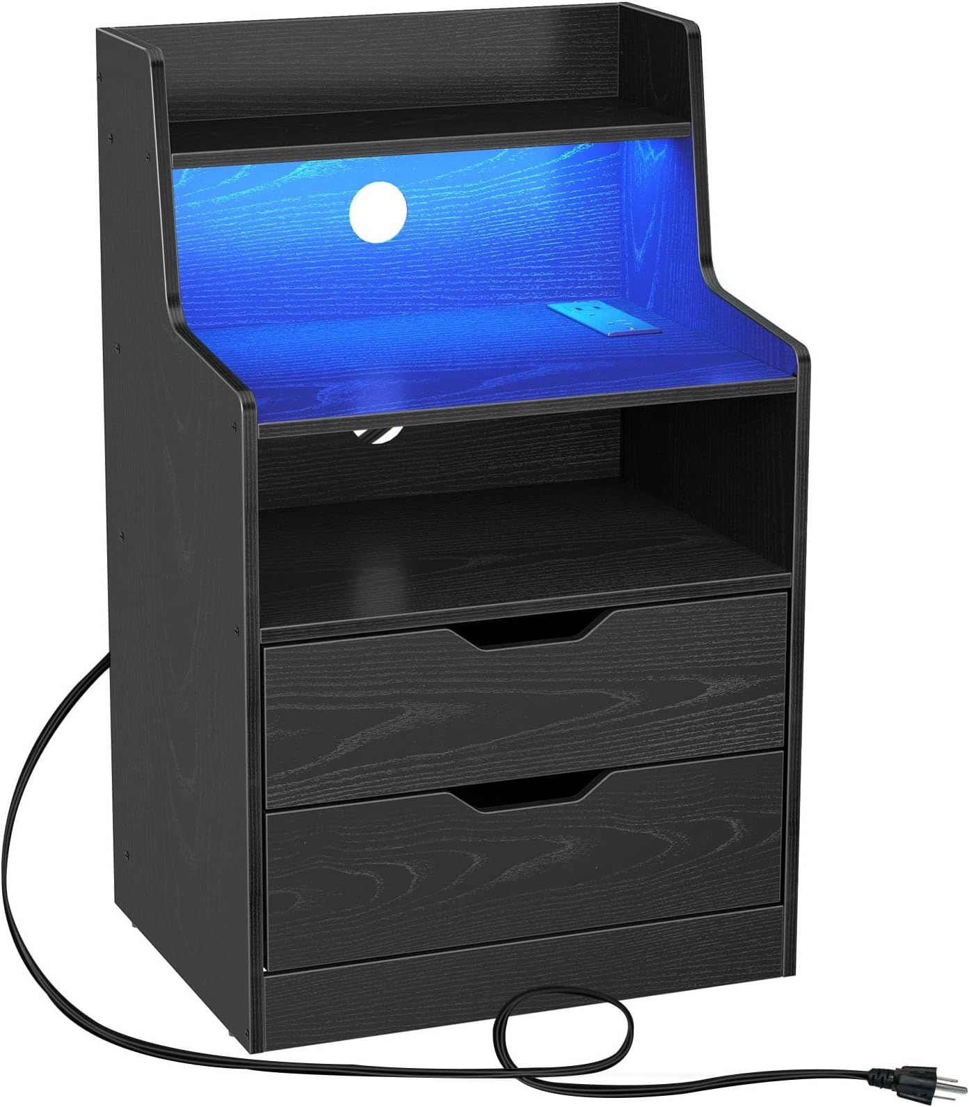 Gadroad Table de chevet LED avec station de charge, table d'appoint ...