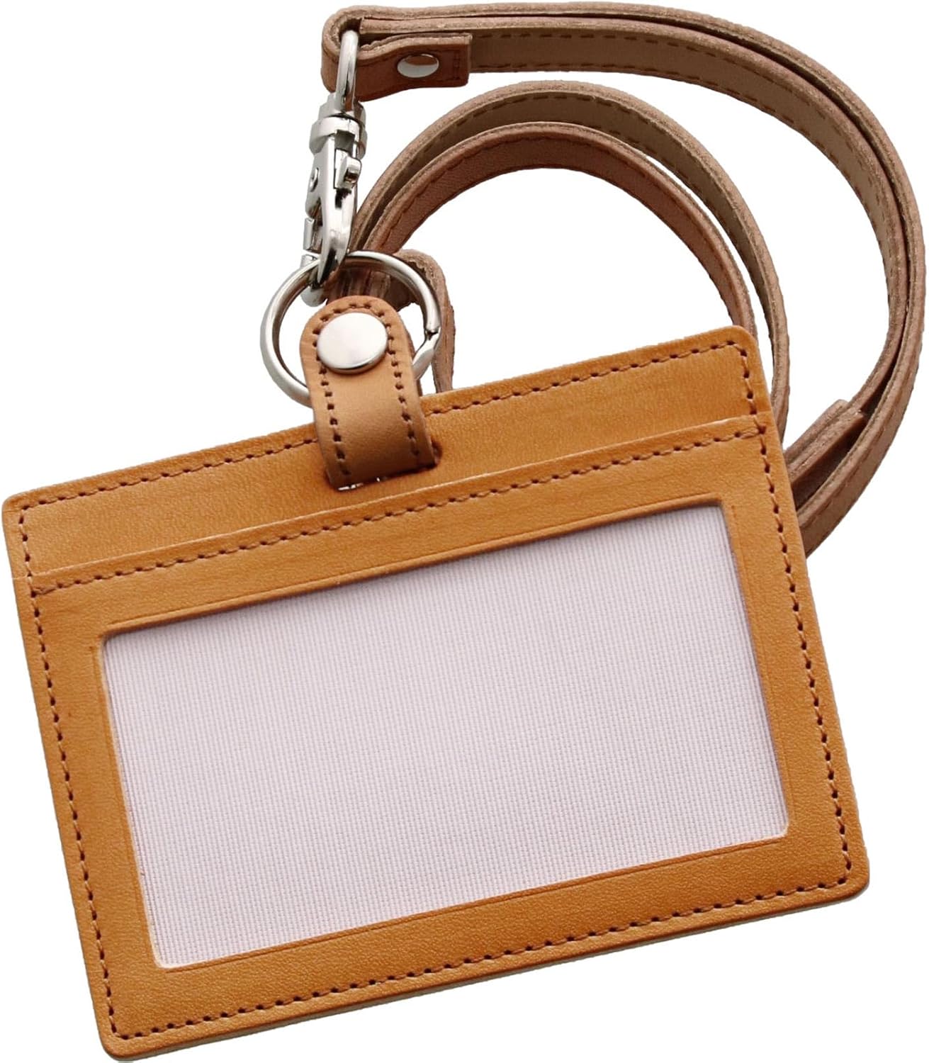 Amazon.co.jp: [Jamale] IDカードホルダー ストラップ付き 栃木レザー 横型 日本製 : ベージュ : 文房具・オフィス用品