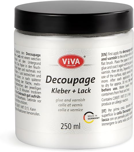 Amazon.com: Viva Decor Decoupage Glue & Varnish, 8.45 oz, Clear : Arts ...