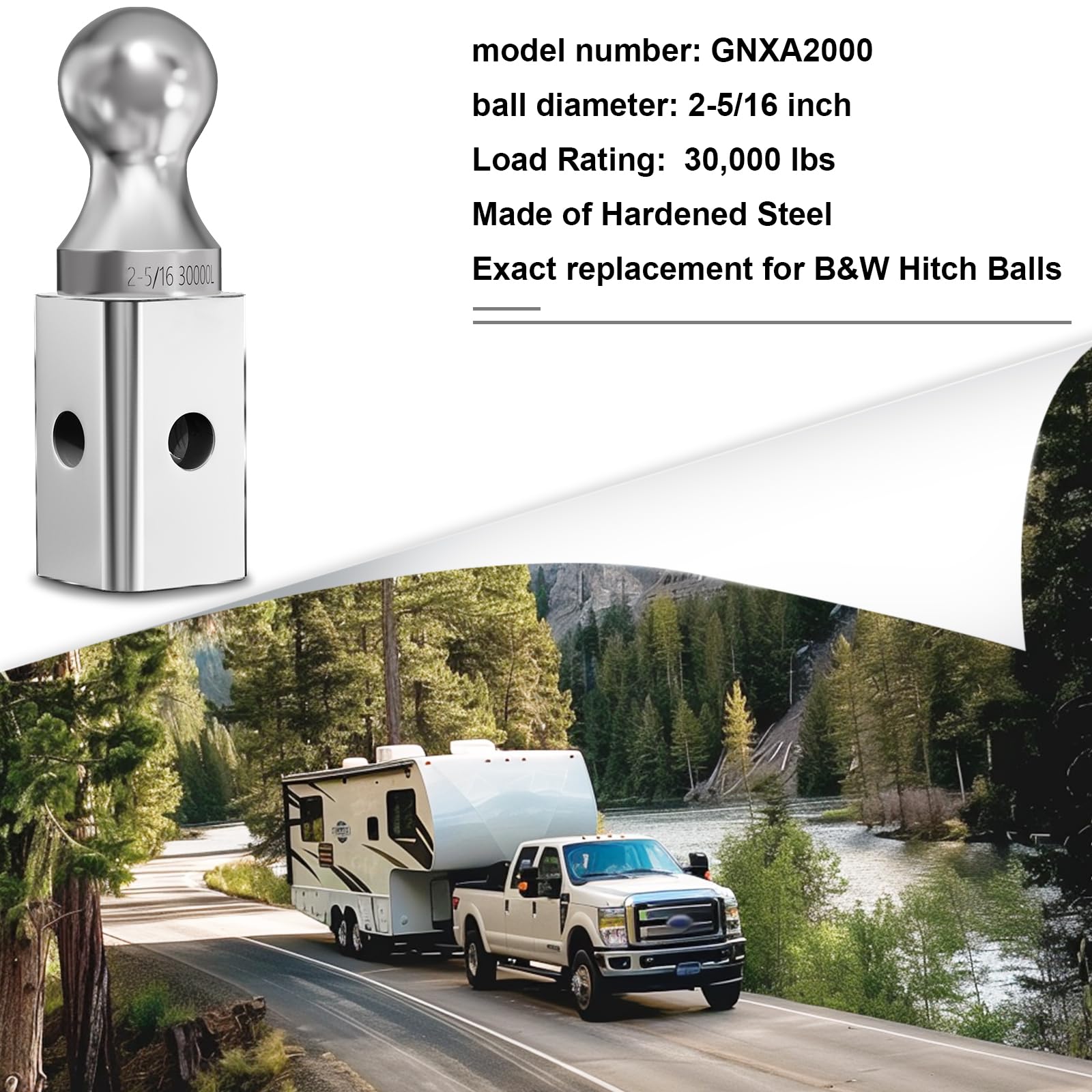 Snapklik.com : GNXA2000 2-5/16" Gooseneck Ball Hitch, Gooseneck Trailer ...