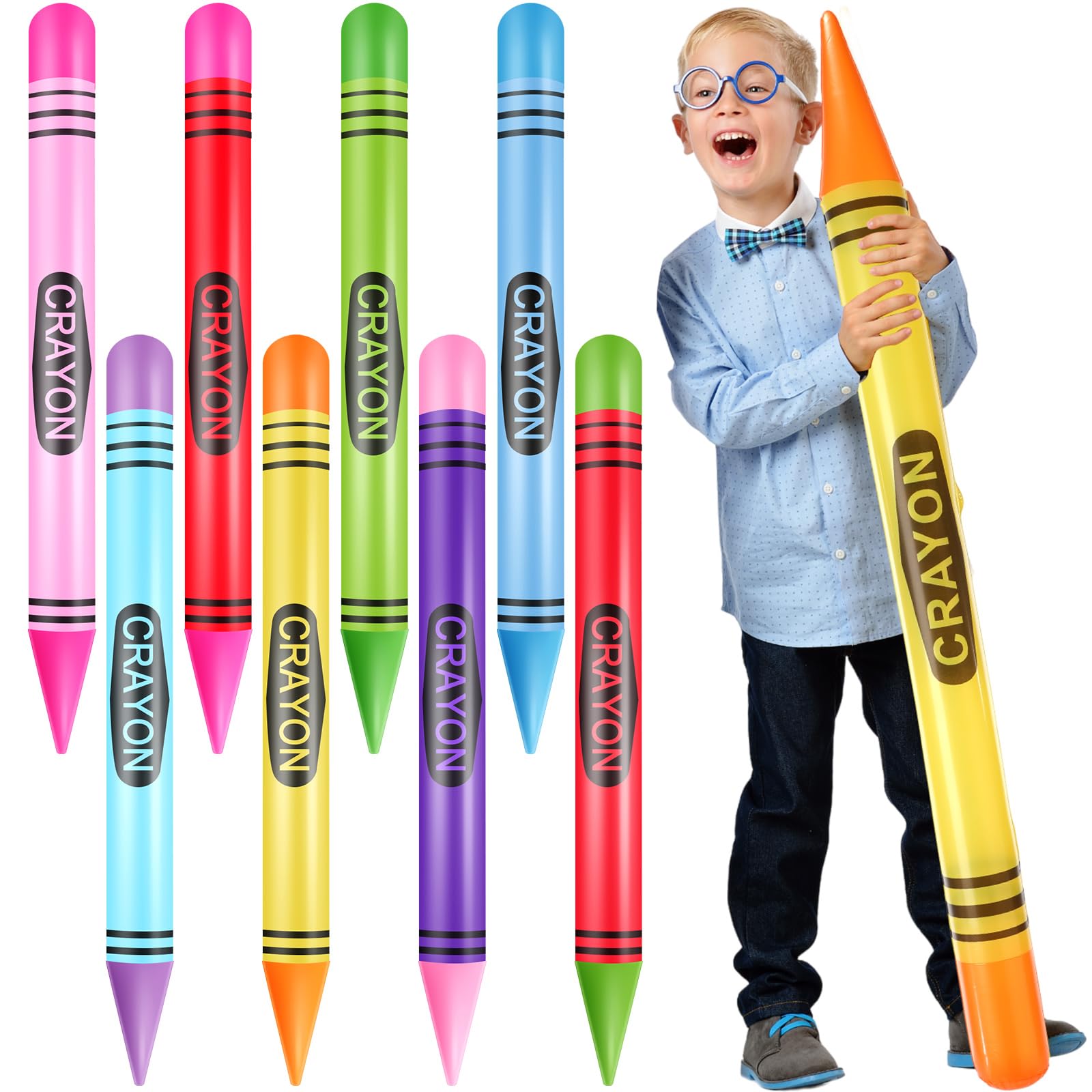 Amazon.com: Glimin 8 Pcs 41.34 Inch Large Inflatable Crayons Big Blow ...