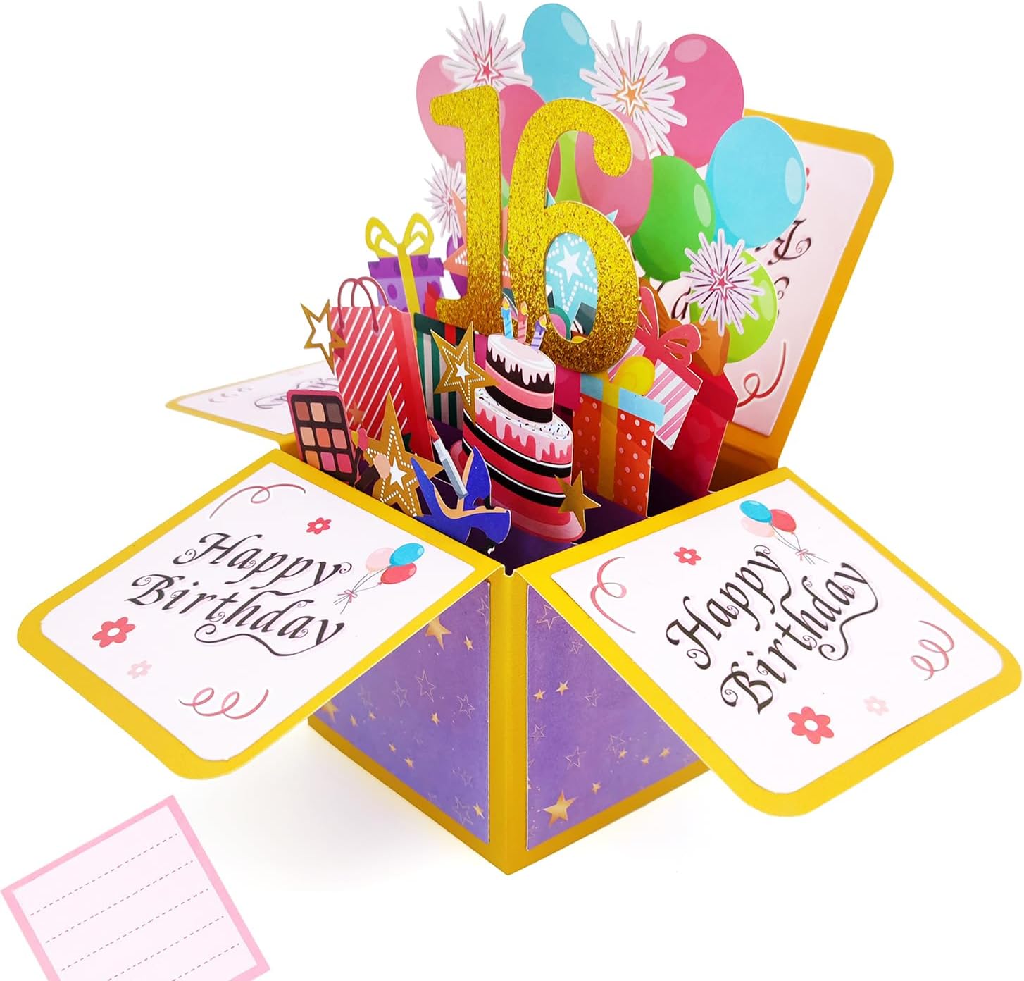 Carte Anniversaire 16 Ans Cartes D'anniversaire Pop-up Carte de Voeux ...