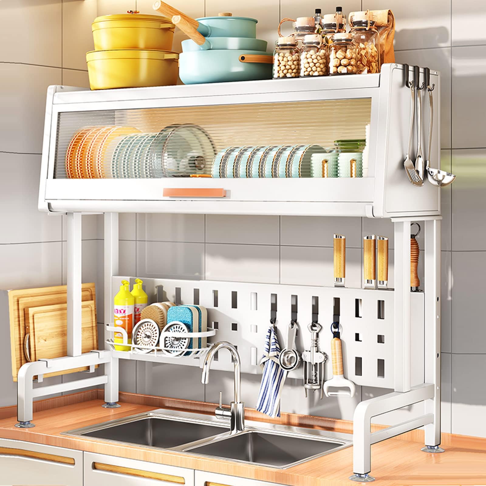 Amazon.com - Yoleduo Over The Sink Dish Drying Rack - Space-Saving ...