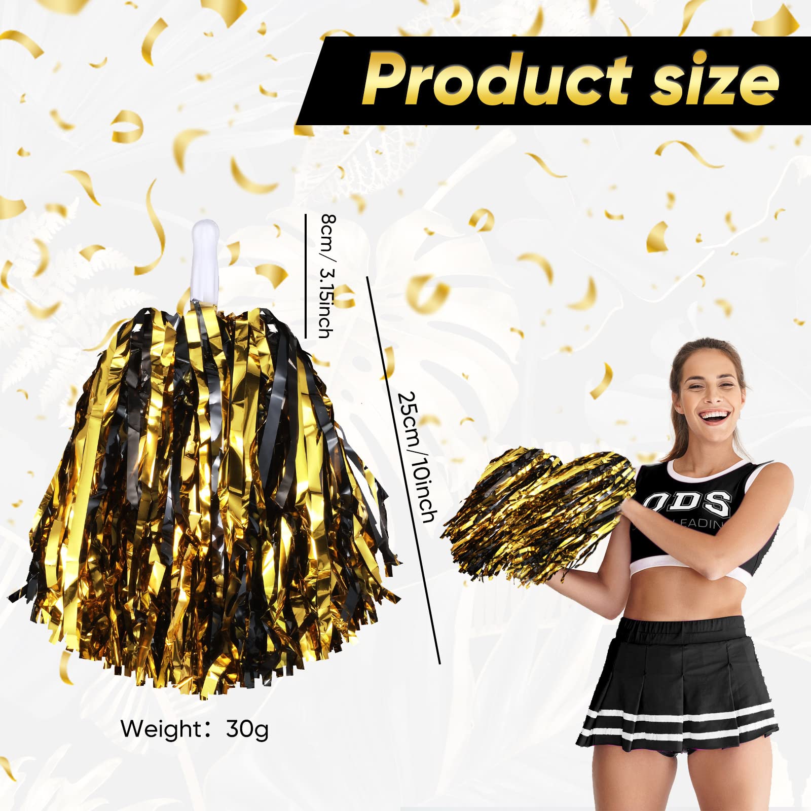 Snapklik.com : 24 Pcs Pom Poms Cheerleading Cheerleader Spirited Cheer ...