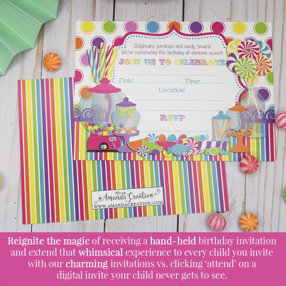 Candy Shoppe Theme Party Invitations Sweet Shoppe Candy Shop Themed