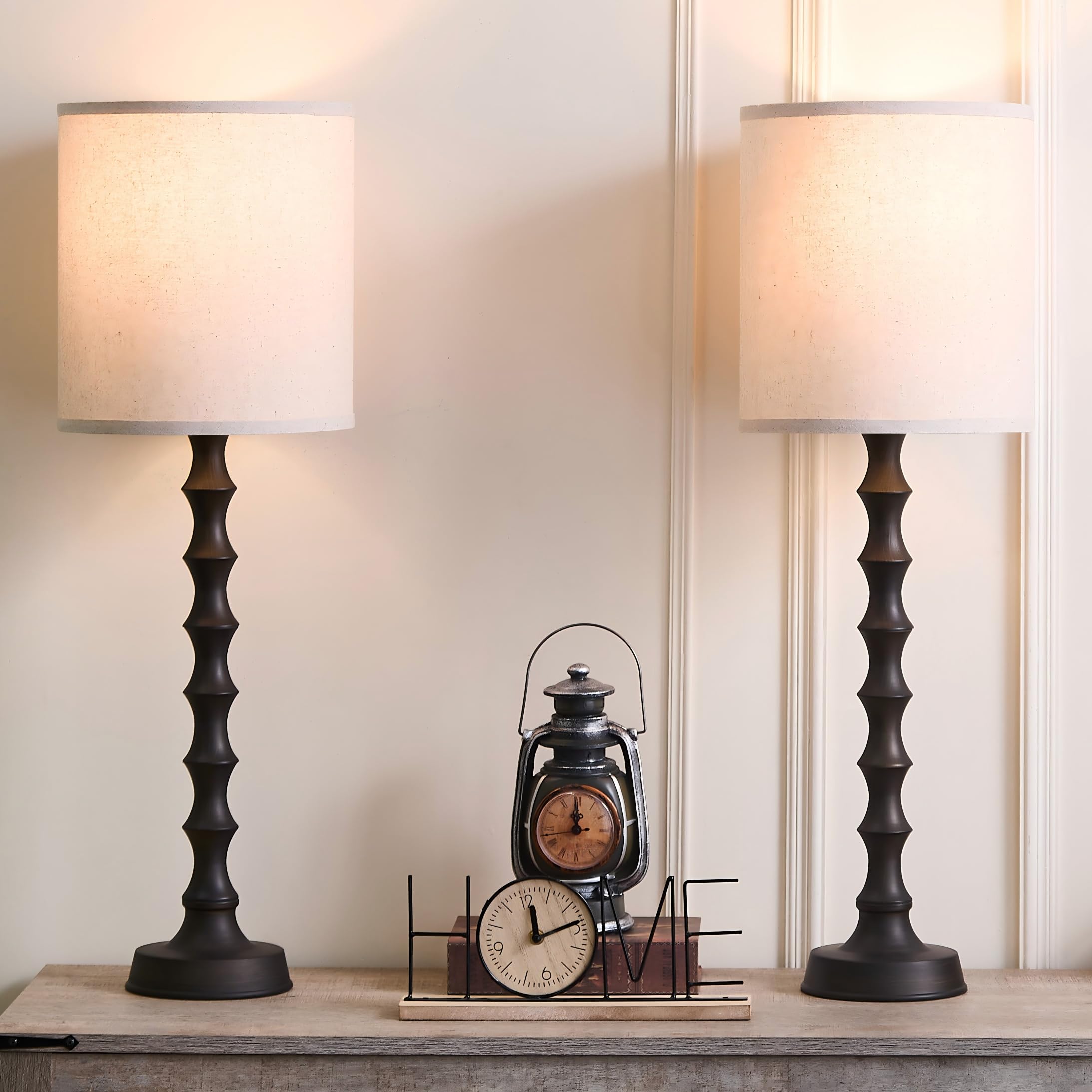 Candlestick Buffet Lamps Black 40084 3 2 Pack Set 1 Light