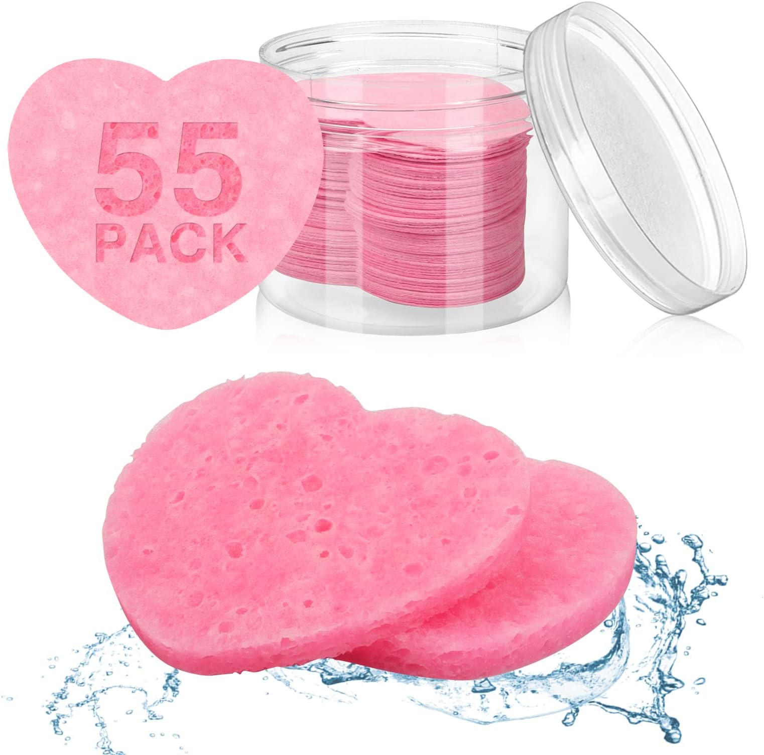 Amazon.com : 55 Pieces Compressed Facial Sponges for Estheticians, Pink ...