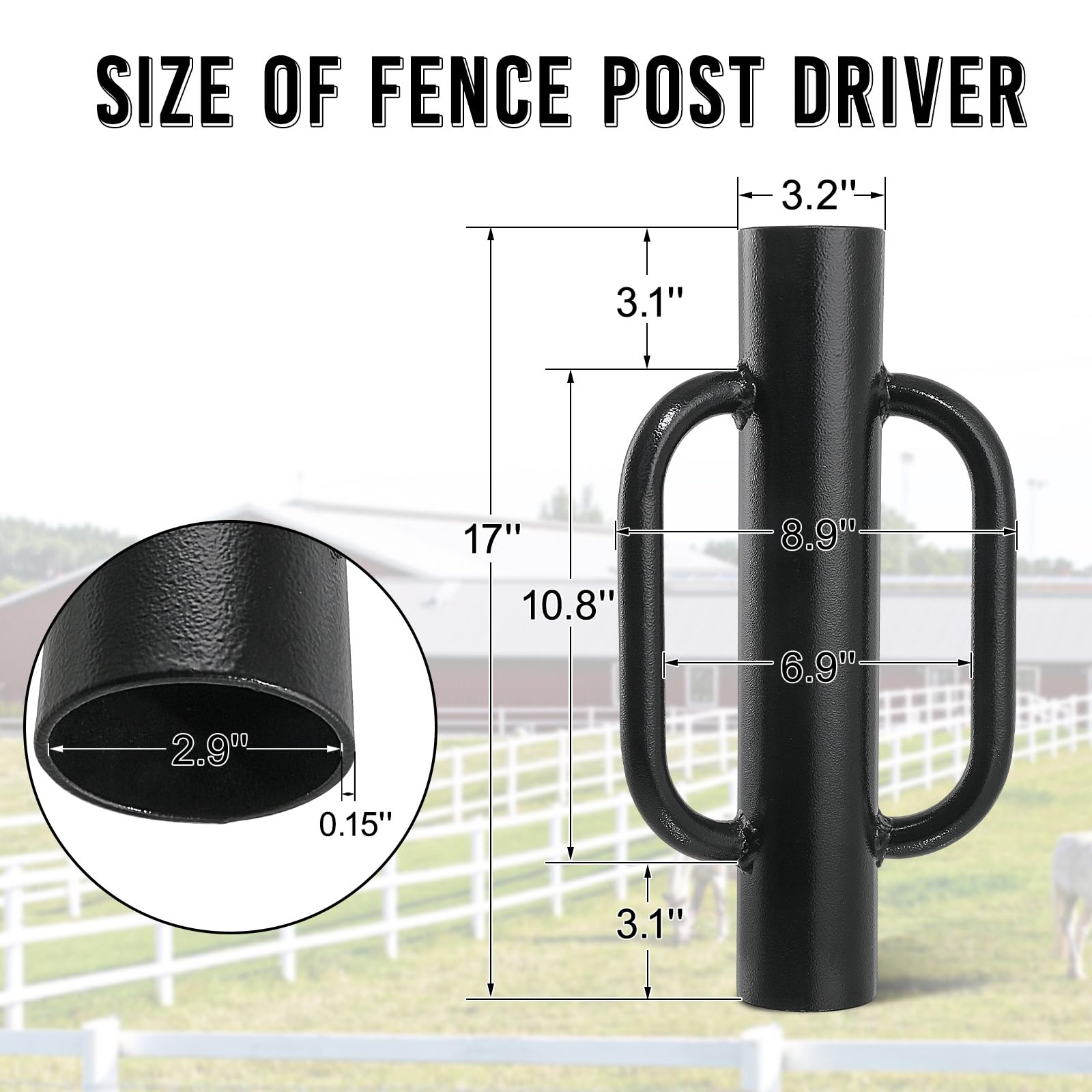 Snapklik.com : Fumingpal T Post Driver - Heavy Duty Fence Post Driver ...