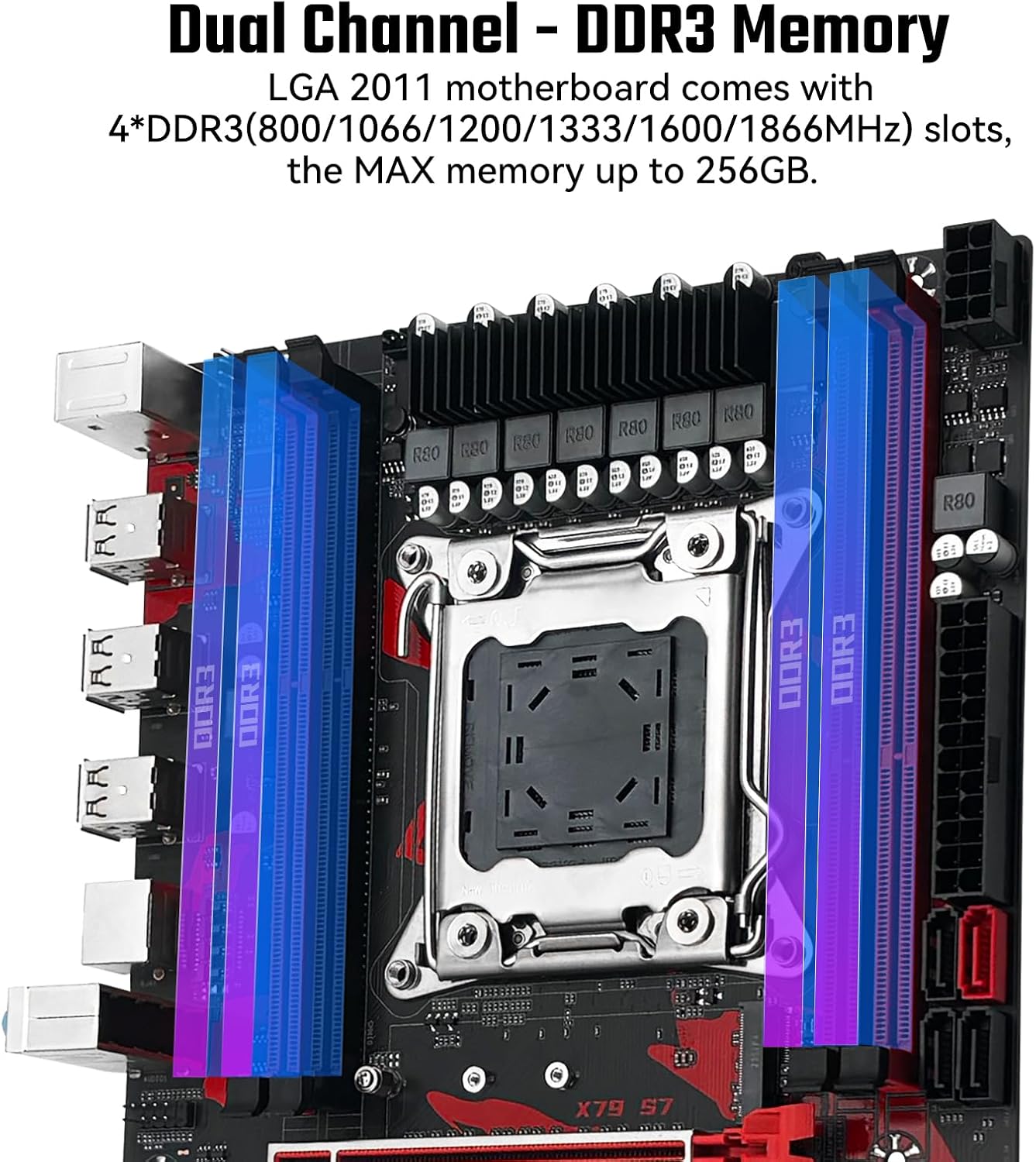 X79 Motherboard LGA 2011 for Intel Core i7, Xeon E5/E7 CPU Series, with ...
