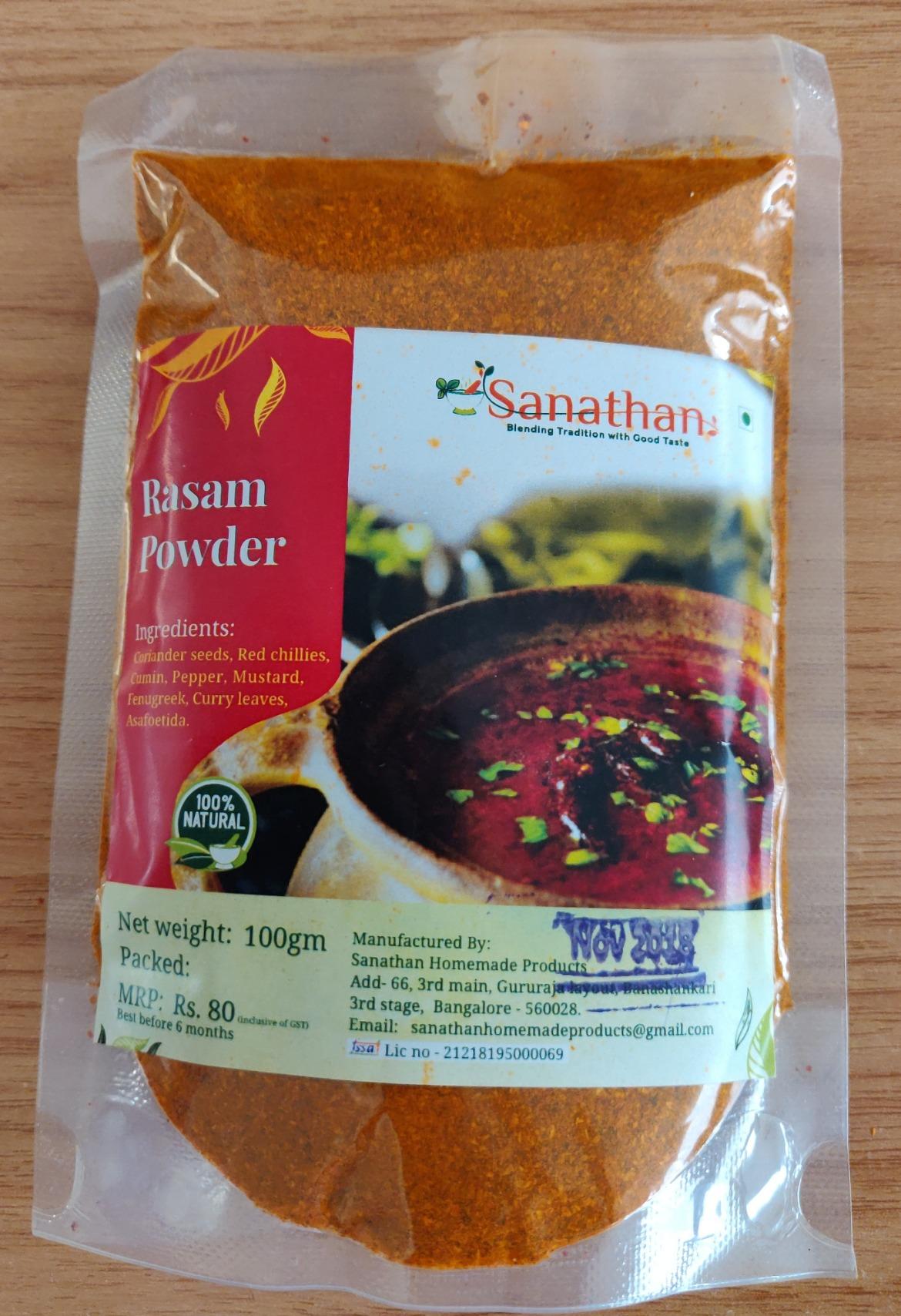 Sanathan Homemade Products Typical Brahmin Taste Udupi Rasam Powder ...