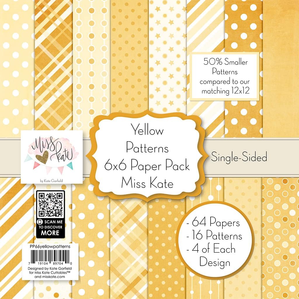 Amazon.com : 6x6 Pattern Paper Pack – Yellow Patterns - for Spring or ...