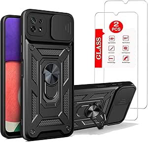 Amazon.com: Anvzle for Samsung Galaxy A22 5G【Not fit 4G】 Case with [2 Pack], Tempered Glass ...