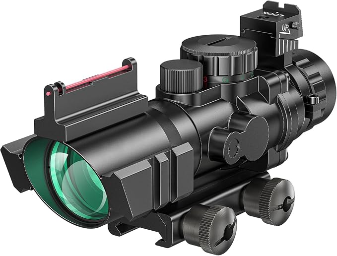 MidTen 4x32 Tactical Rifle Scope Red & Green & Blue Illuminated Reticle ...