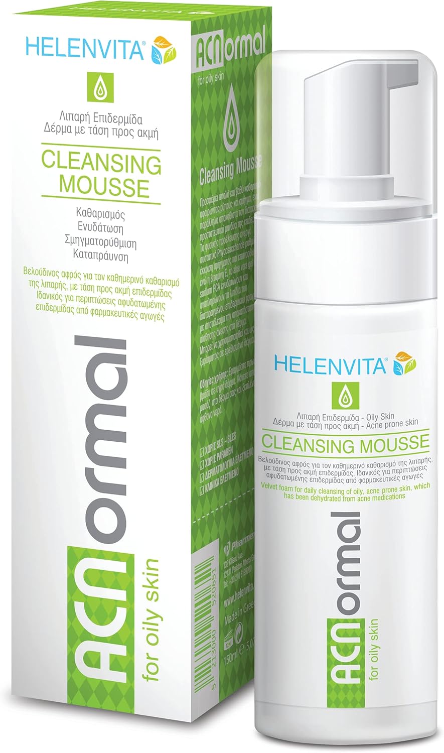 Helenvita Acnormal Foam Facial Cleanser Mousse for Oily Skin with ...