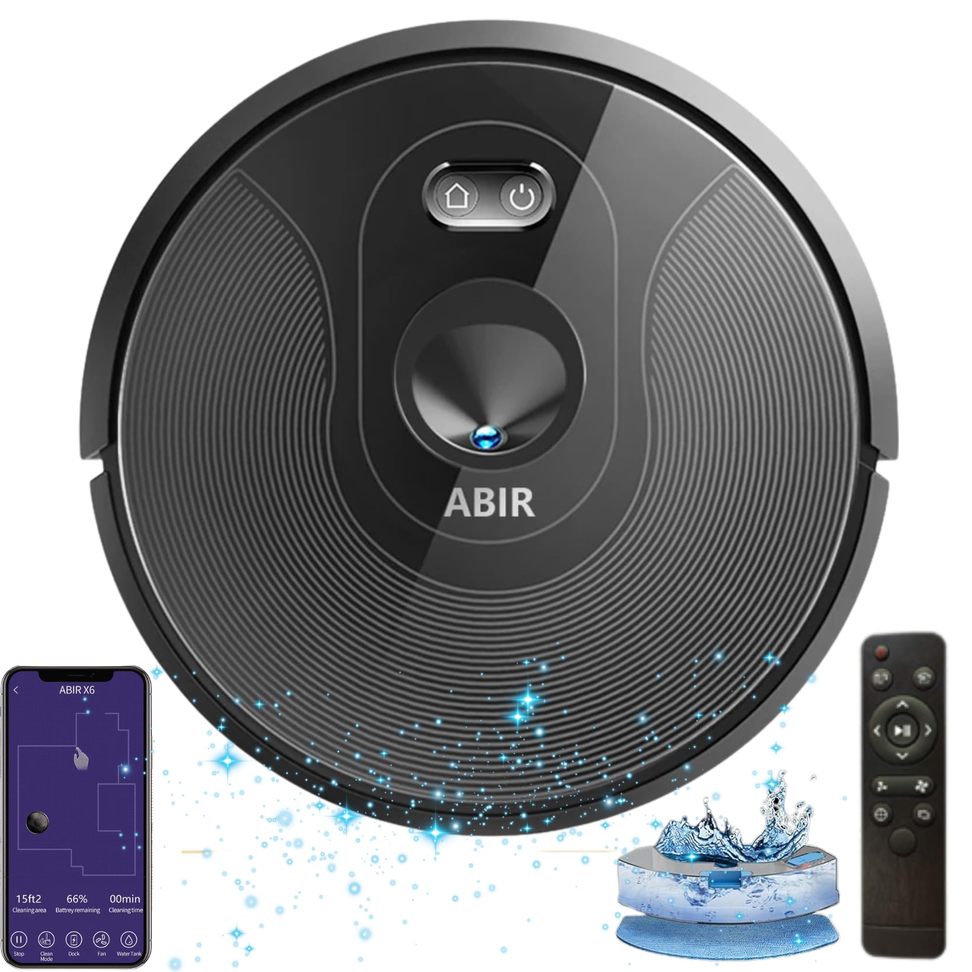ABIR X6 Robot Vacuum Cleaner - Strong 4000PA Suction - 3 in 1 Vacuuming ...