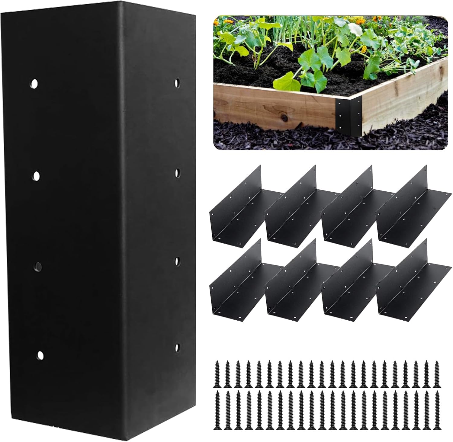 Amazon.com: Yisowy 8 Set Raised Garden Bed Corner Brackets, Metal ...