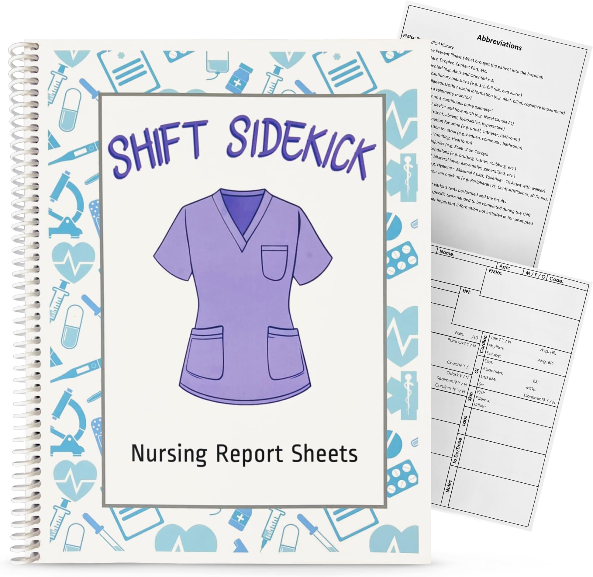 Amazon.com : Nurse Report Sheet Notebook (Full-Page Edition) - 8.5”x11 ...