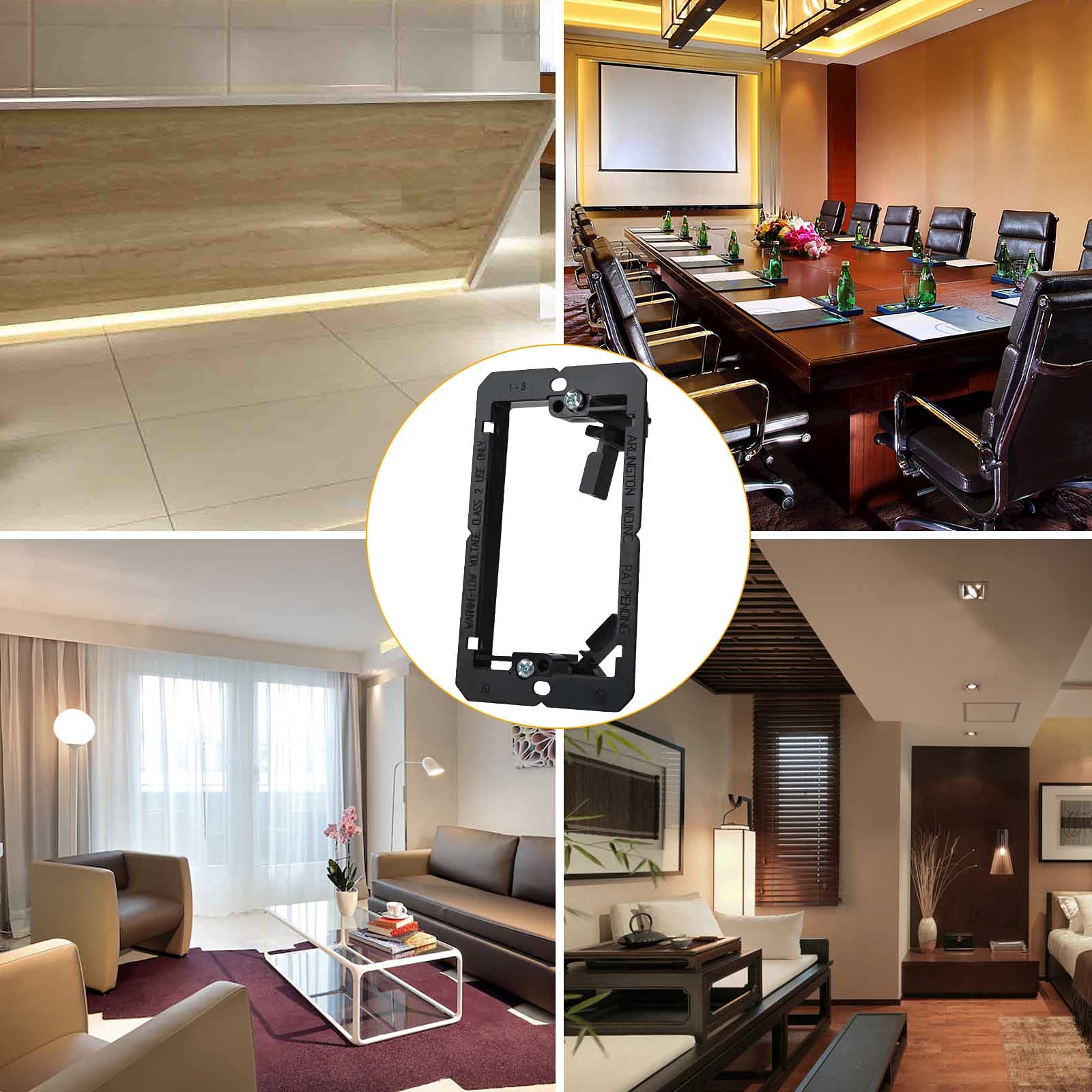 Snapklik.com : 20 Pack Single Gang Low Voltage Mounting Bracket, Flush ...