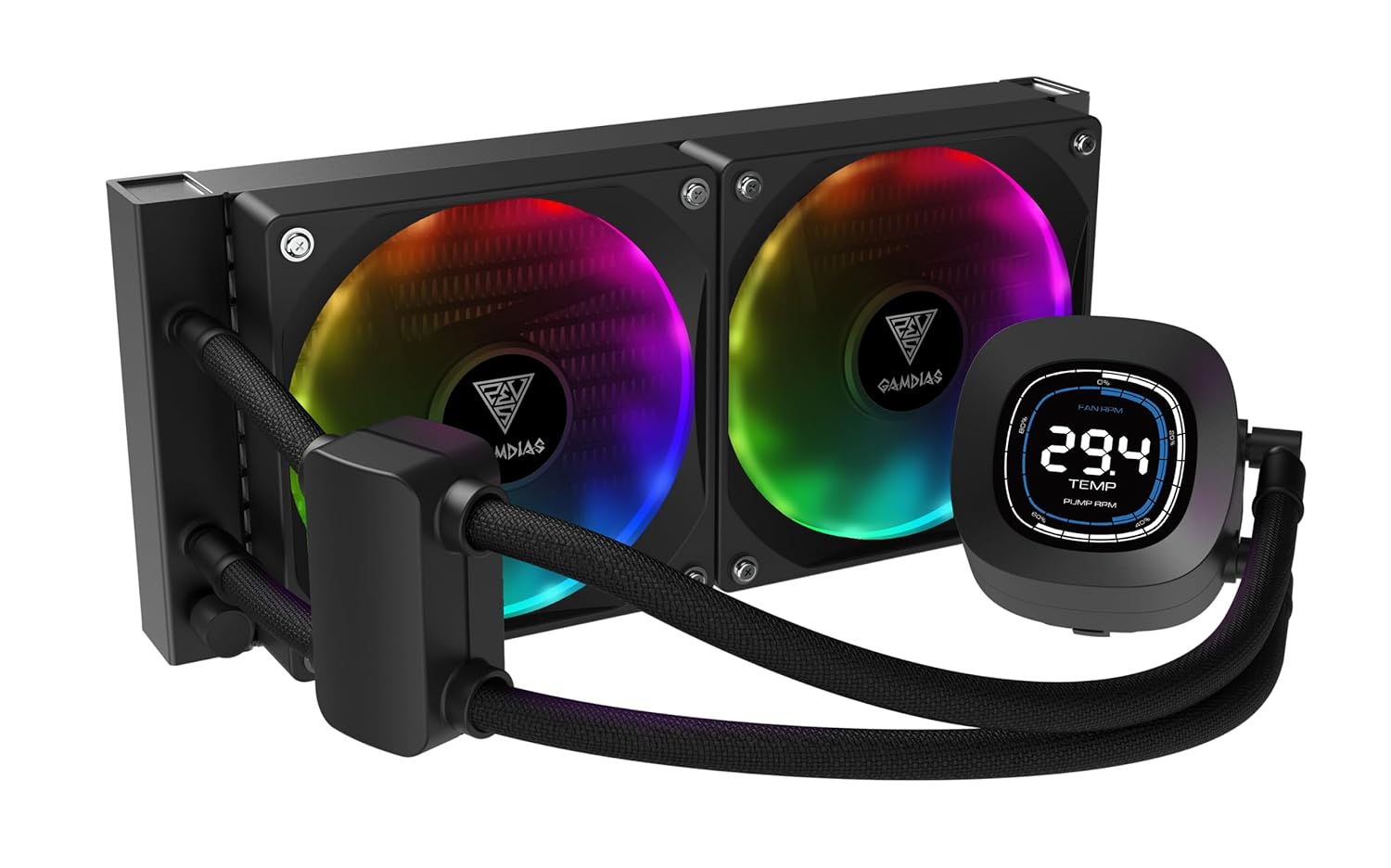 Amazon.com: GAMDIAS RGB CPU Liquid Cooler 240mm AIO with 2.1" Rotating ...