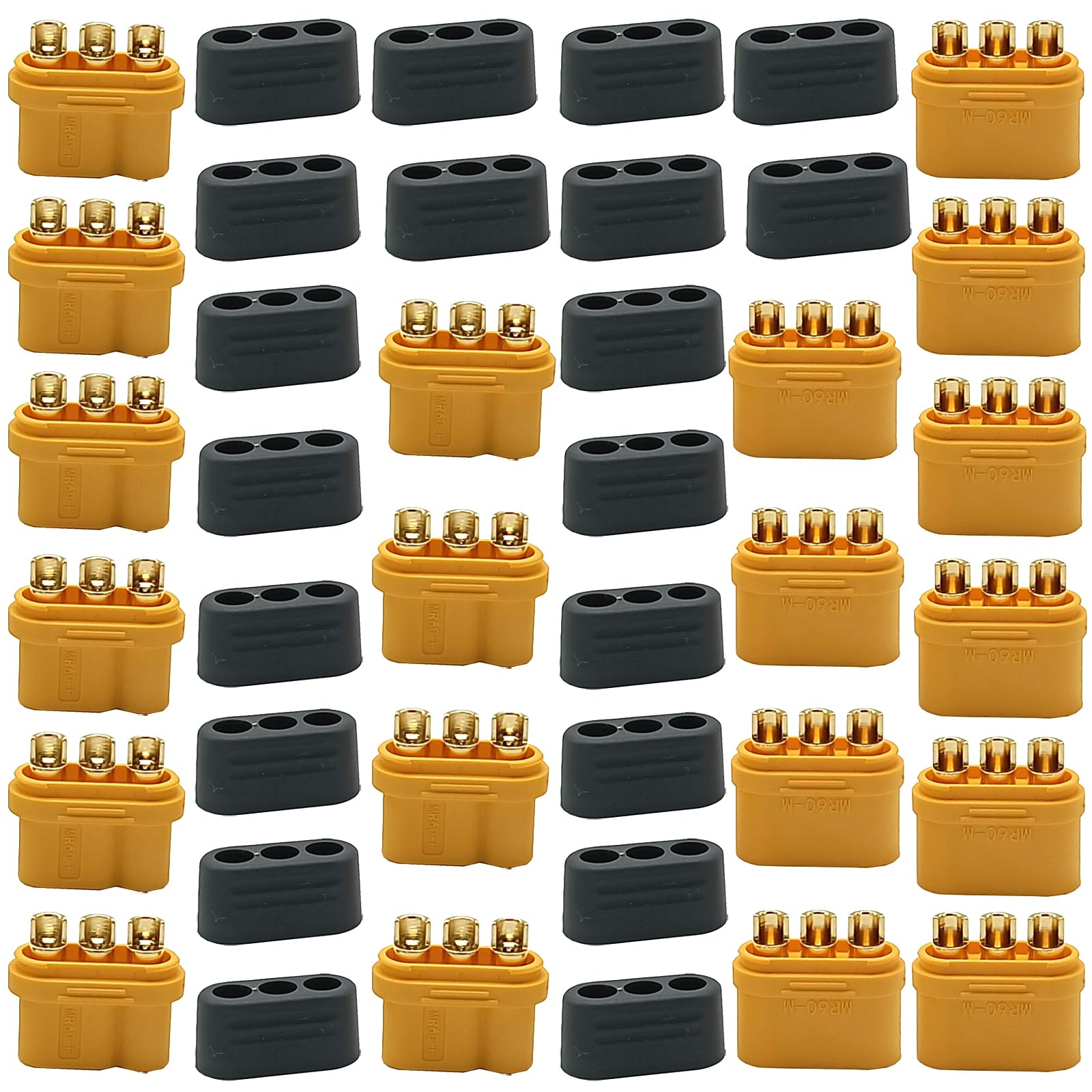 Amazon | 10ペア Amass MR60プラグMR-60オスとメスコネクターアダプター 、シースハウジング付き for DIY ...