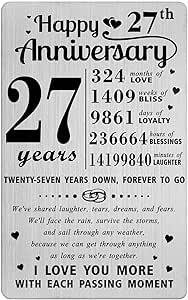 Amazon.com : Richesele 27th Wedding Anniversary Card - Happy 27 Years ...