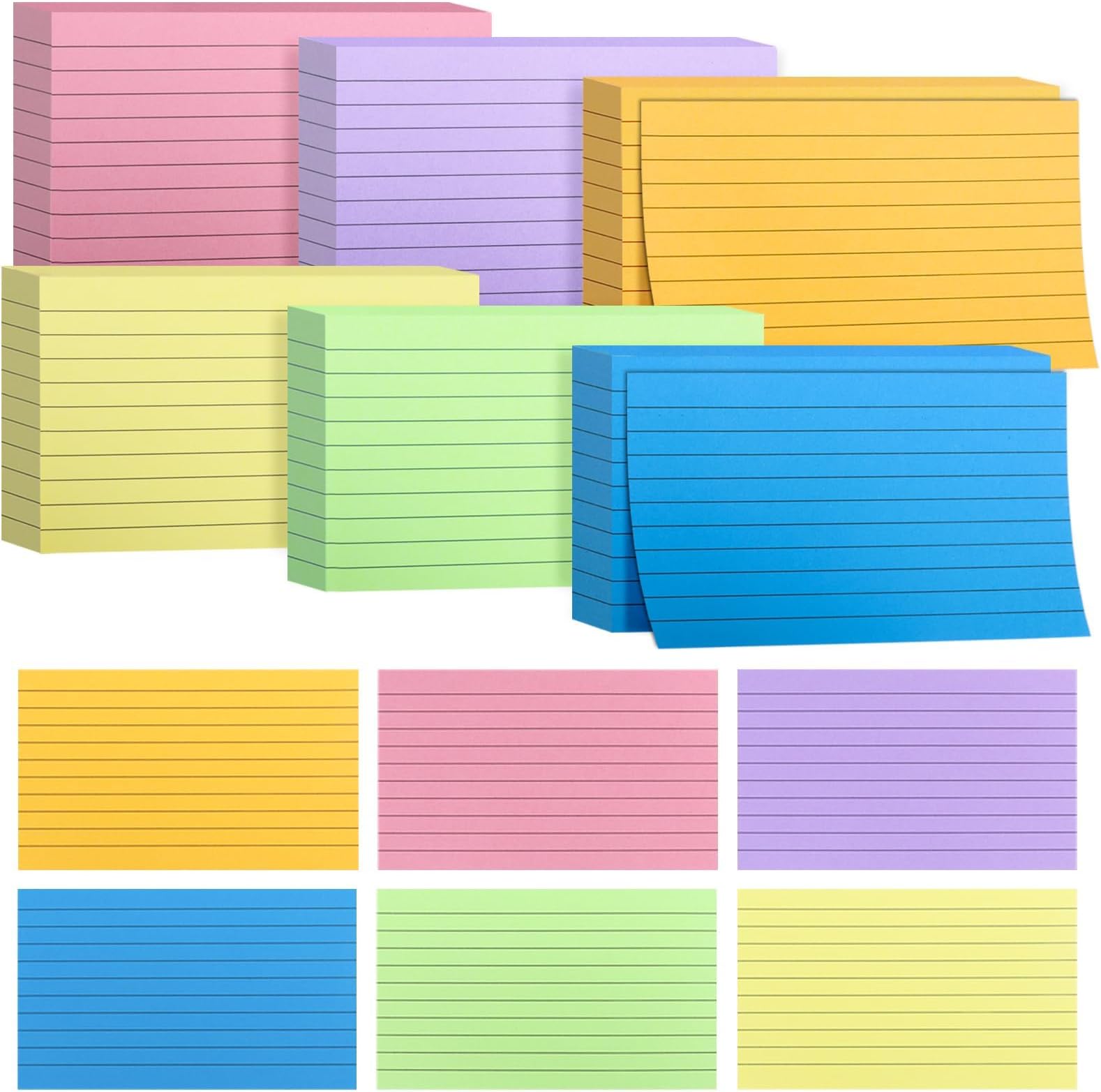 Amazon.com : Index Cards 3×5, Colored Index Cards, Ruled Flash Cards ...