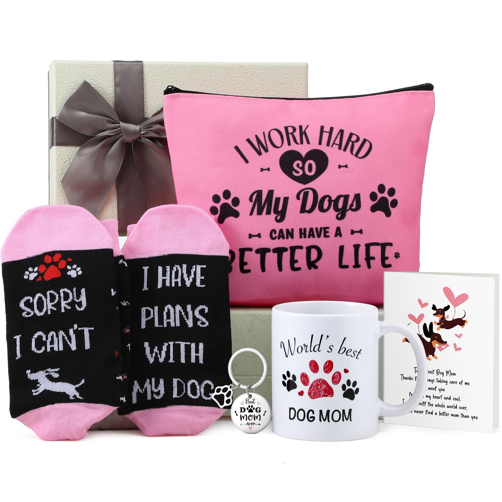 Amazon.com | Jingmore 6 Pcs Dog Mom Gifts for Women Funny Makeup Bag ...