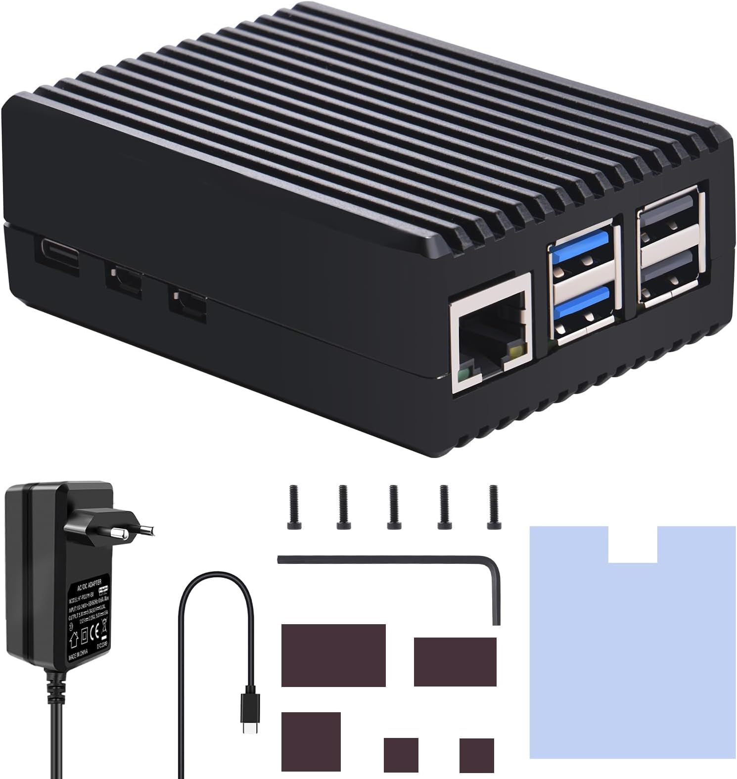 GeeekPi Raspberry Pi 5 ABS Gehäuse mit USB-C Netzteil 27W,Raspberry Pi ...
