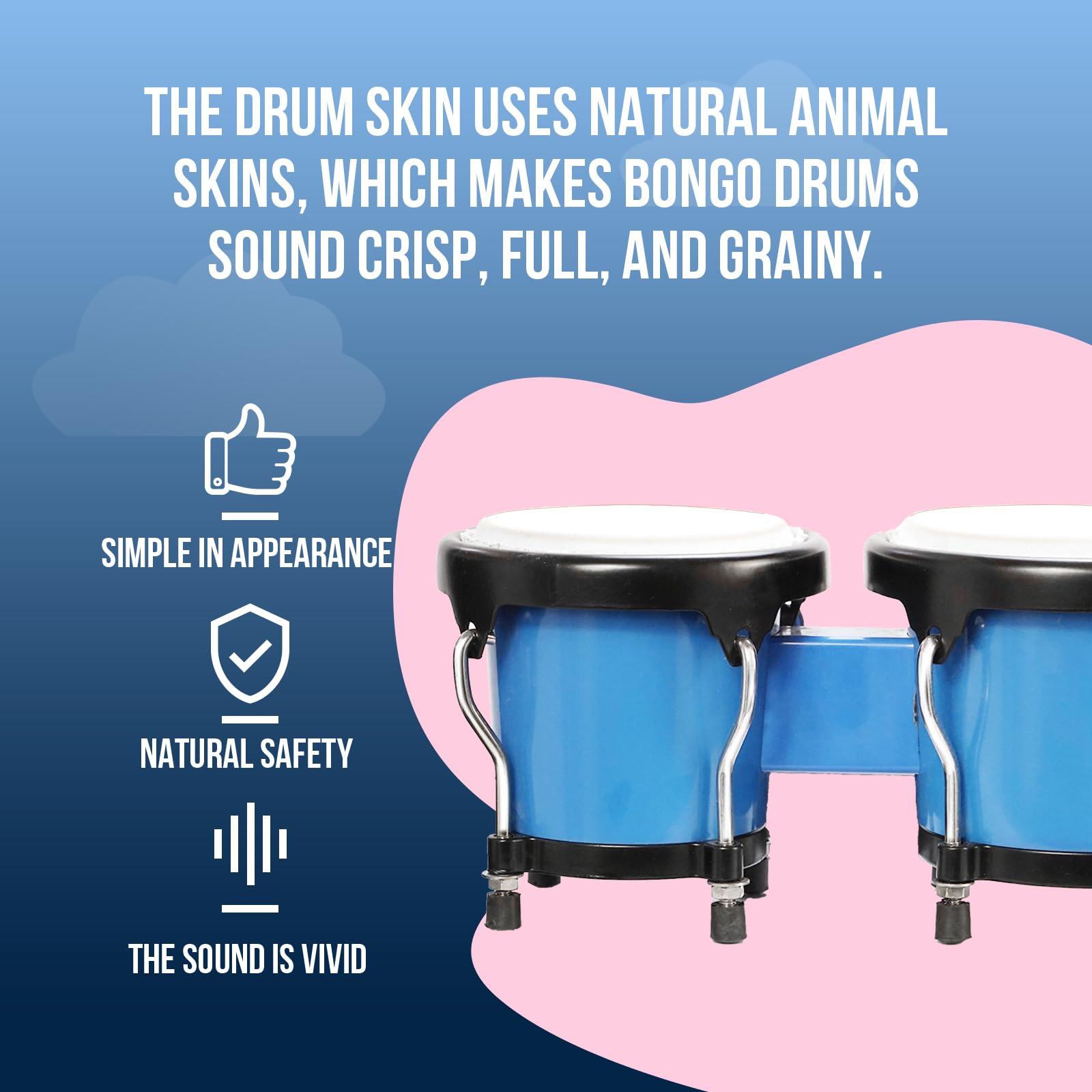 Snapklik.com : Soulmate Bongo Drum 4 And 5 Set For Adults Beginners, Tunable Natural Skin Bongos ...