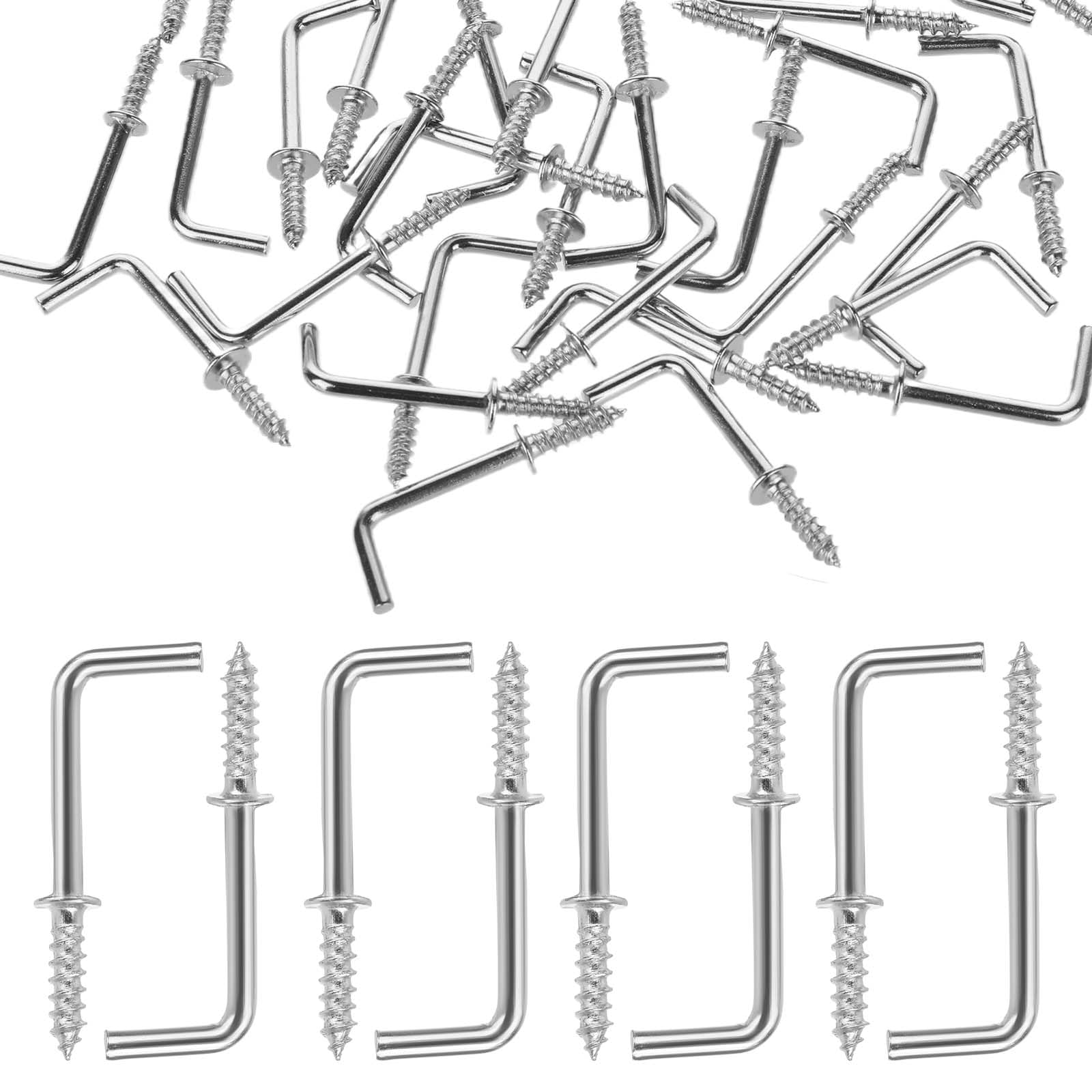 Amazon.com: Giantree 100 Pcs Silver 3/4 Inch 1 Shape Screw Hooks L ...