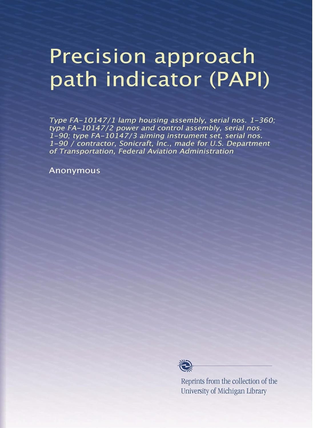 Amazon.com: Precision approach path indicator (PAPI): Type FA-10147/1 ...