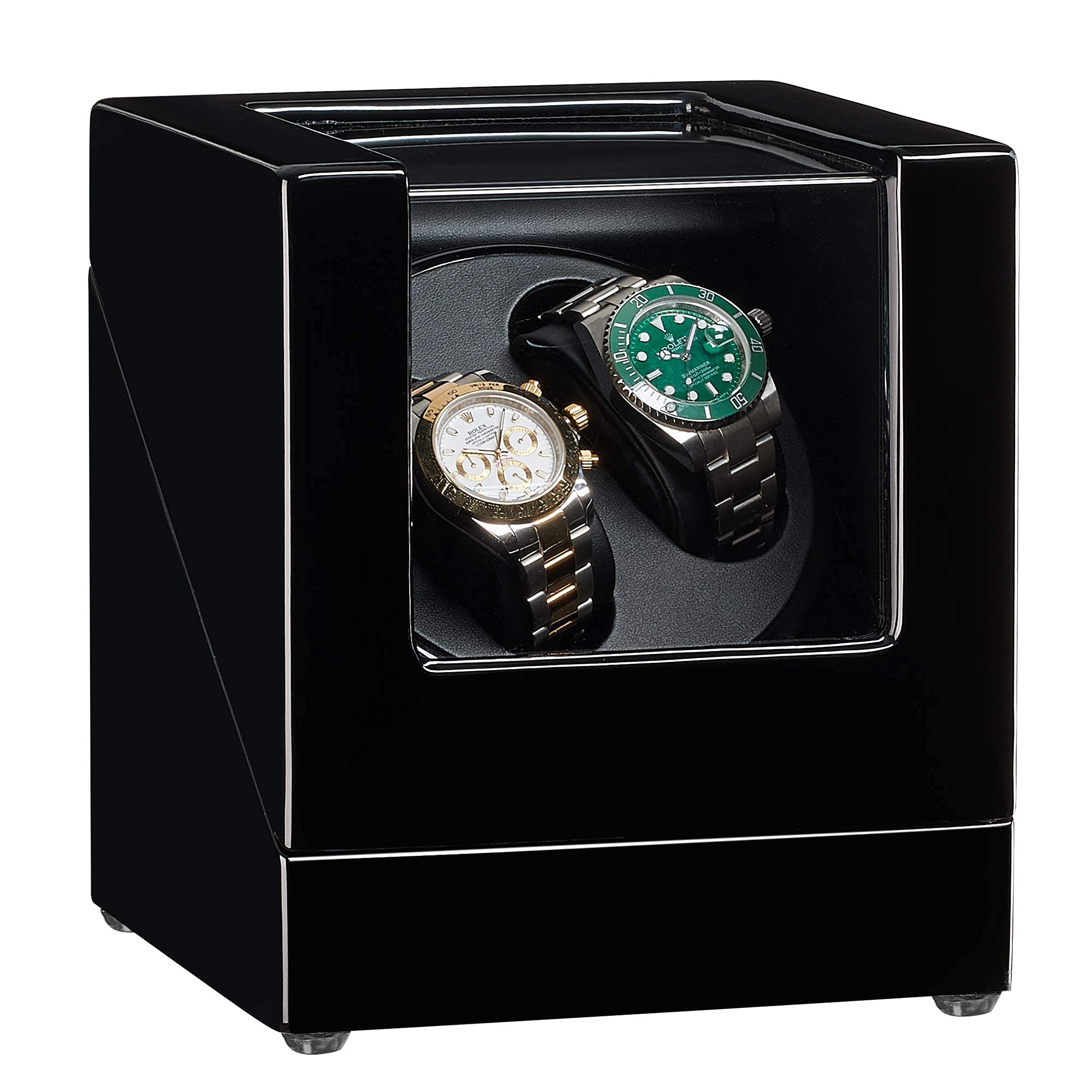 Automatic Double Watch Winder - Wooden Watch Winder Box for 2 Watches ...