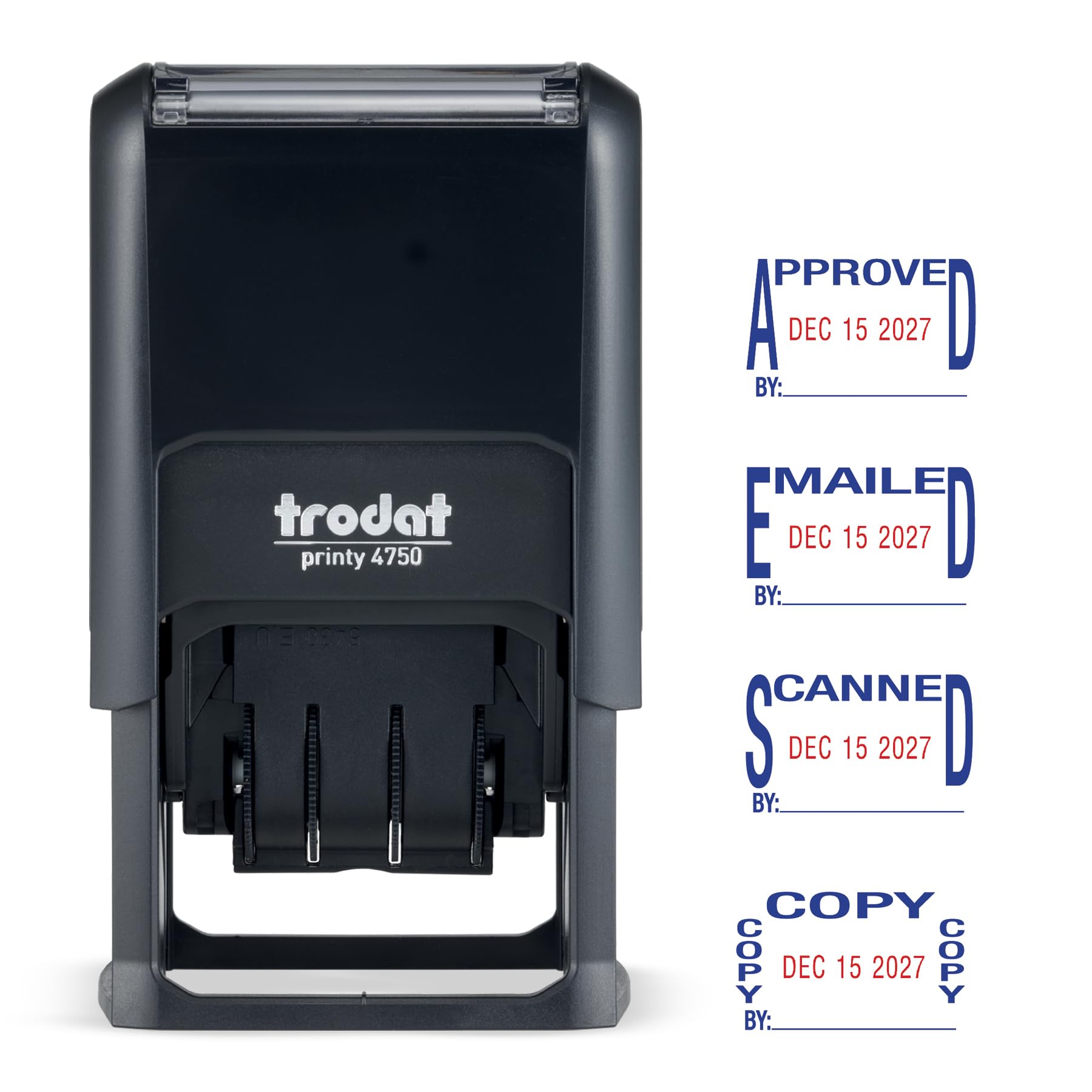 Trodat Printy 4750 Self Inking Date Stamp with Approved, Copy, EMAILED ...