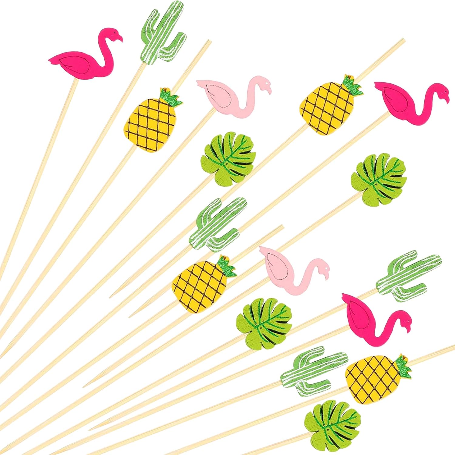 Flamingo Cocktail Sticks, Pack of 100 Cocktail Decoration Hawaii ...