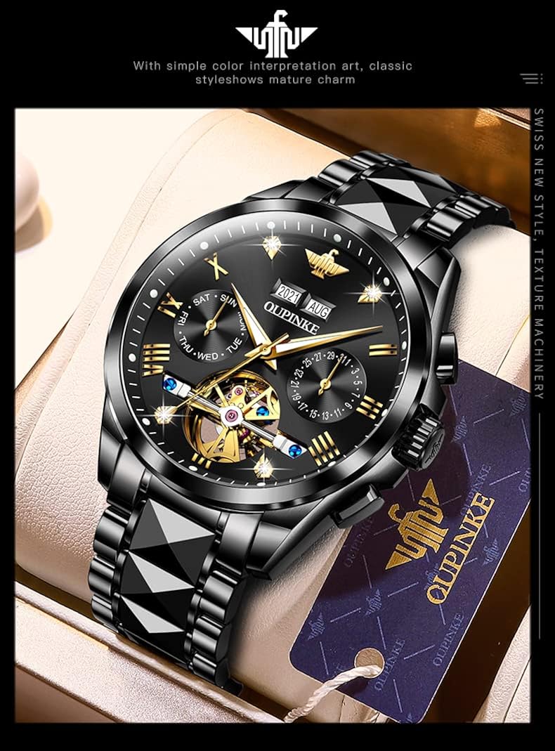 Buy OUPINKE Automatic Watches Mens Self Winding Luxury Business Dress ...