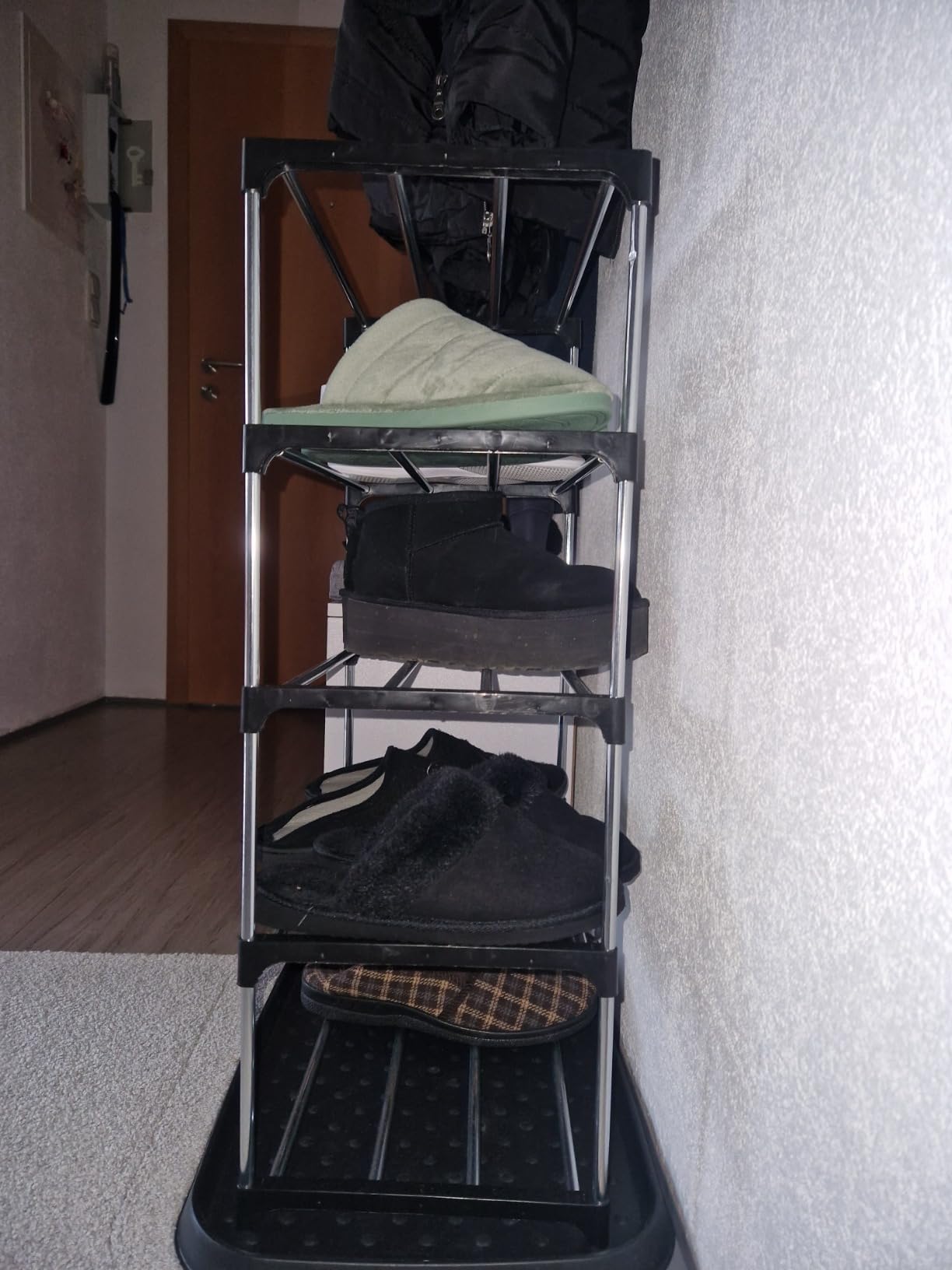 TIDEVAN Schuhregal 5 Ebenen Schmales Schuhregal Kleines Schuhregal ...