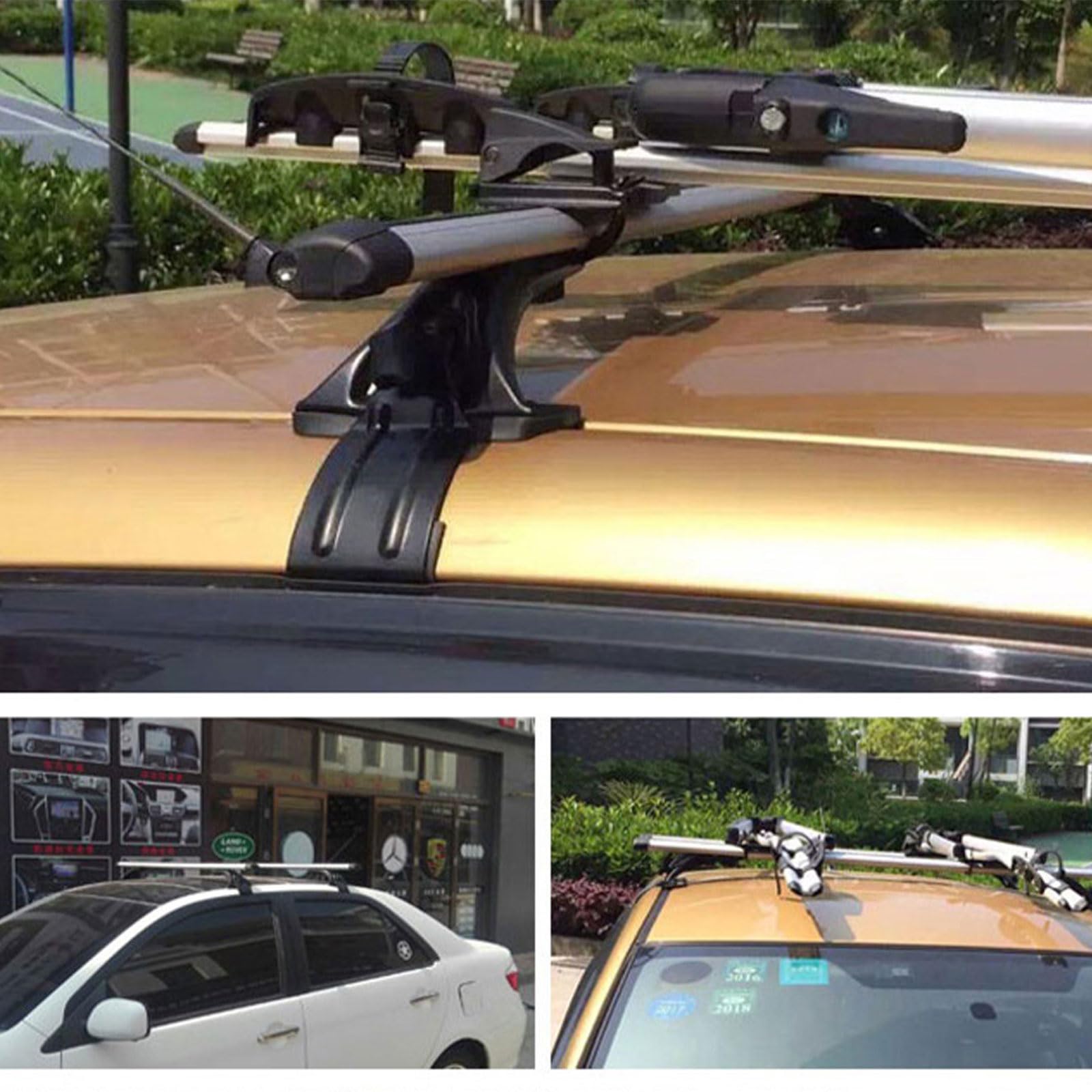 Universal Roof Rack Cross Bars for Sedans Without Rails, 49" Adjustable ...