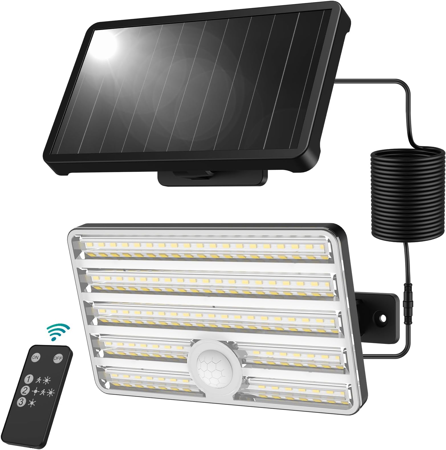 CEED4U Solar Motion Lights Outdoor 2 Packs 150 LED Motion Sensor Solar ...