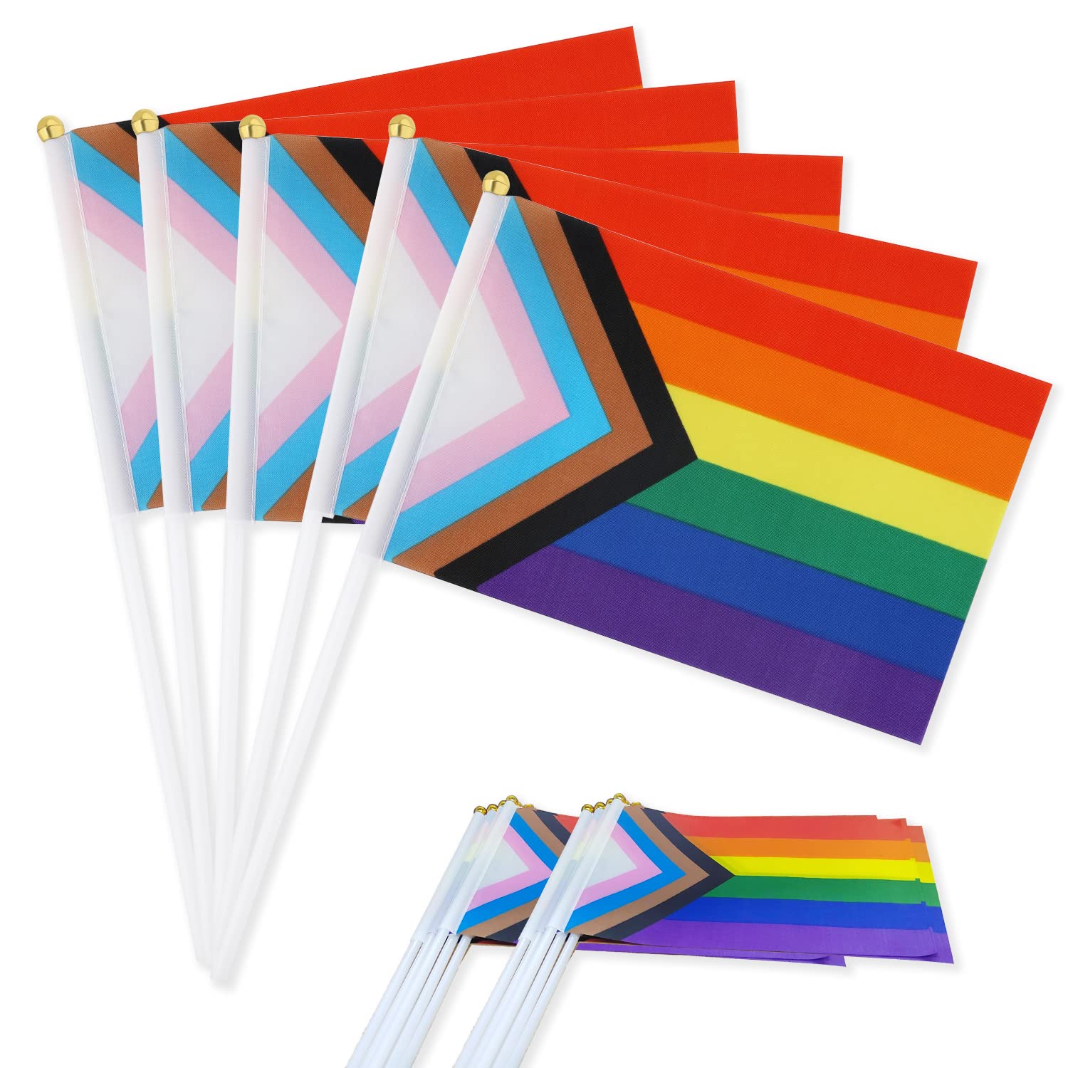 60pcs Rainbow Flags, 5.5×8.3inch/14x21cm, Colorful Gay Pleased Banner ...