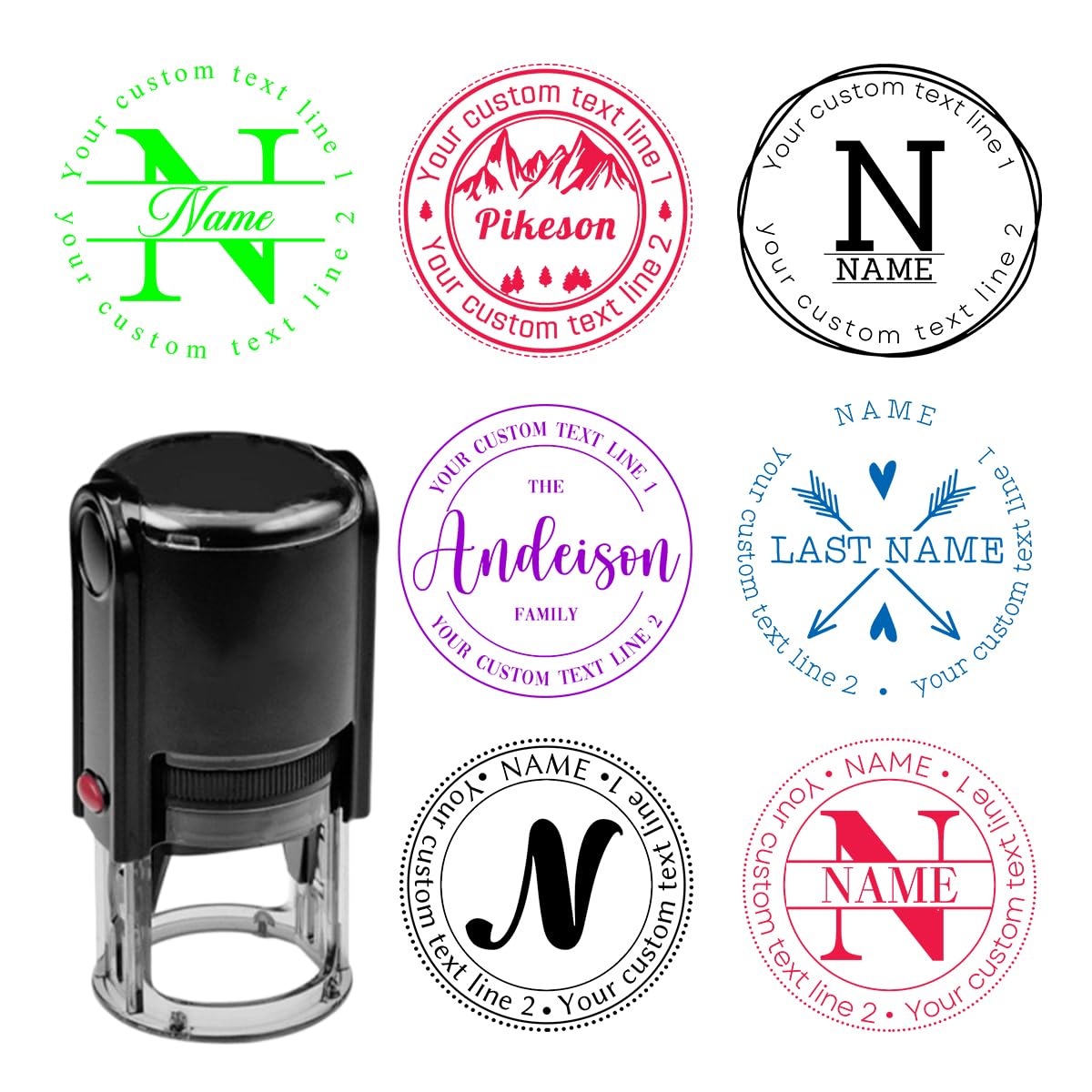Amazon.com : Custom Round Return Address Stamp Personalized Self-Inking ...