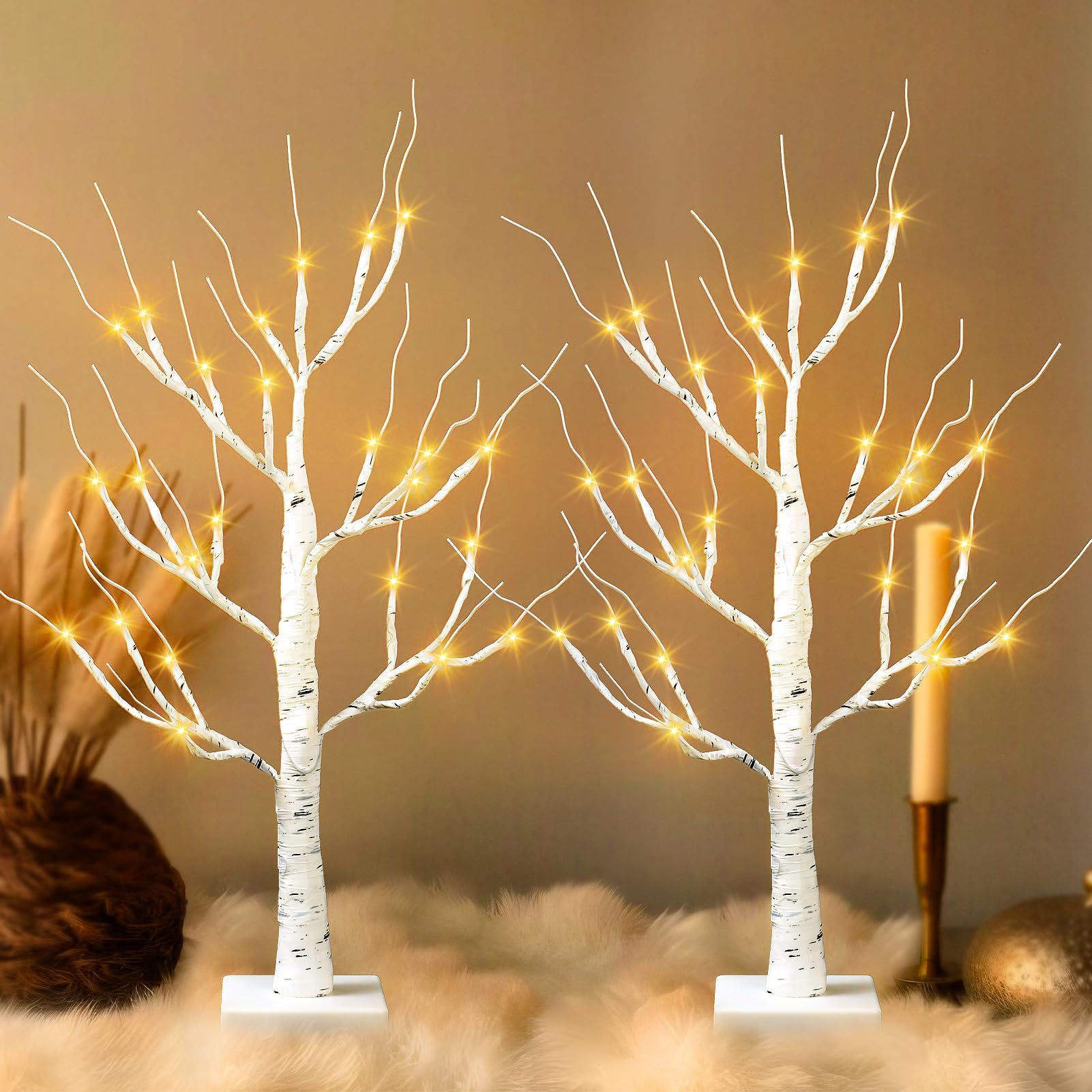 Amazon.com: Qunclay Easter Tree Decorations Lighted Birch Tree with 10 ...