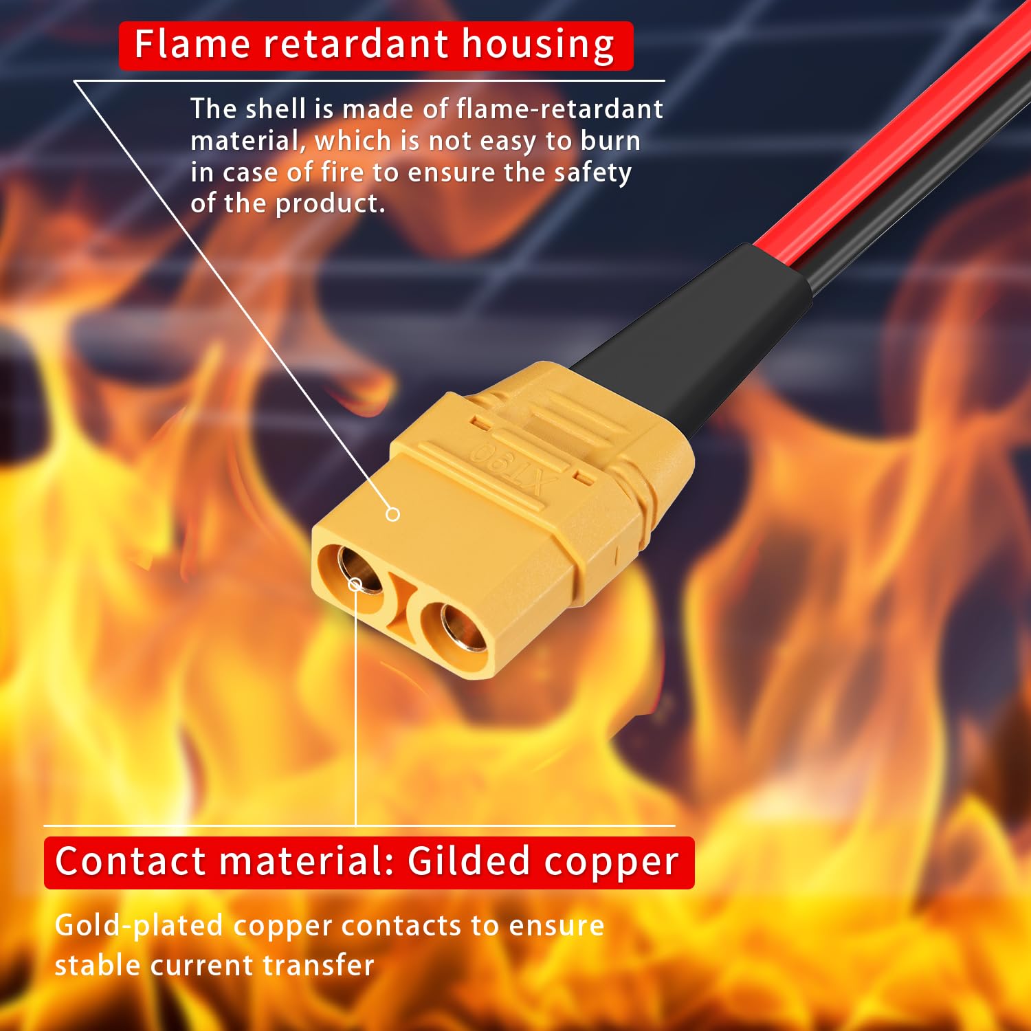 Snapklik.com : ELFCULB XT90 To O Ring Terminal Cable, 10AWG XT90 Female ...