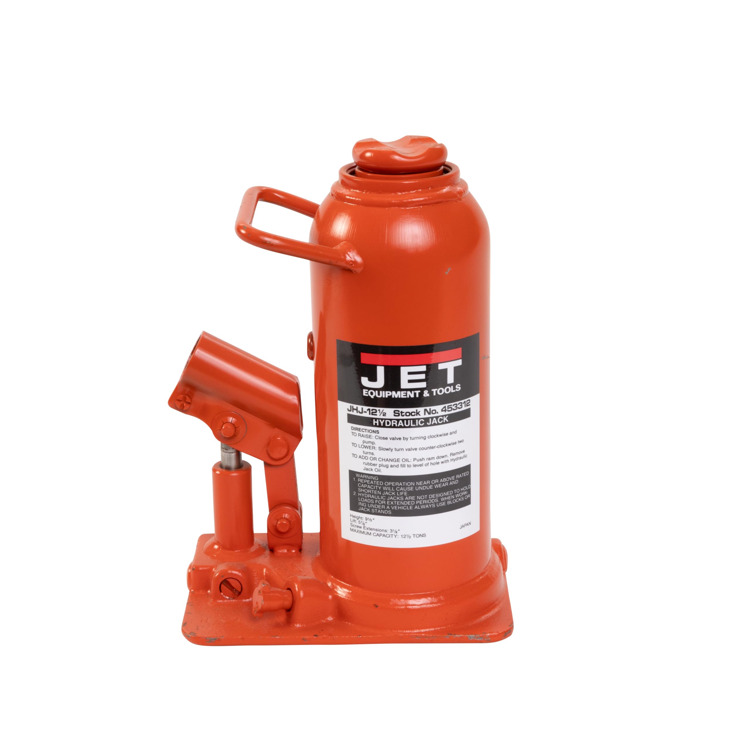 Snapklik.com : JET 12-1/2 Ton Hydraulic Bottle Jack
